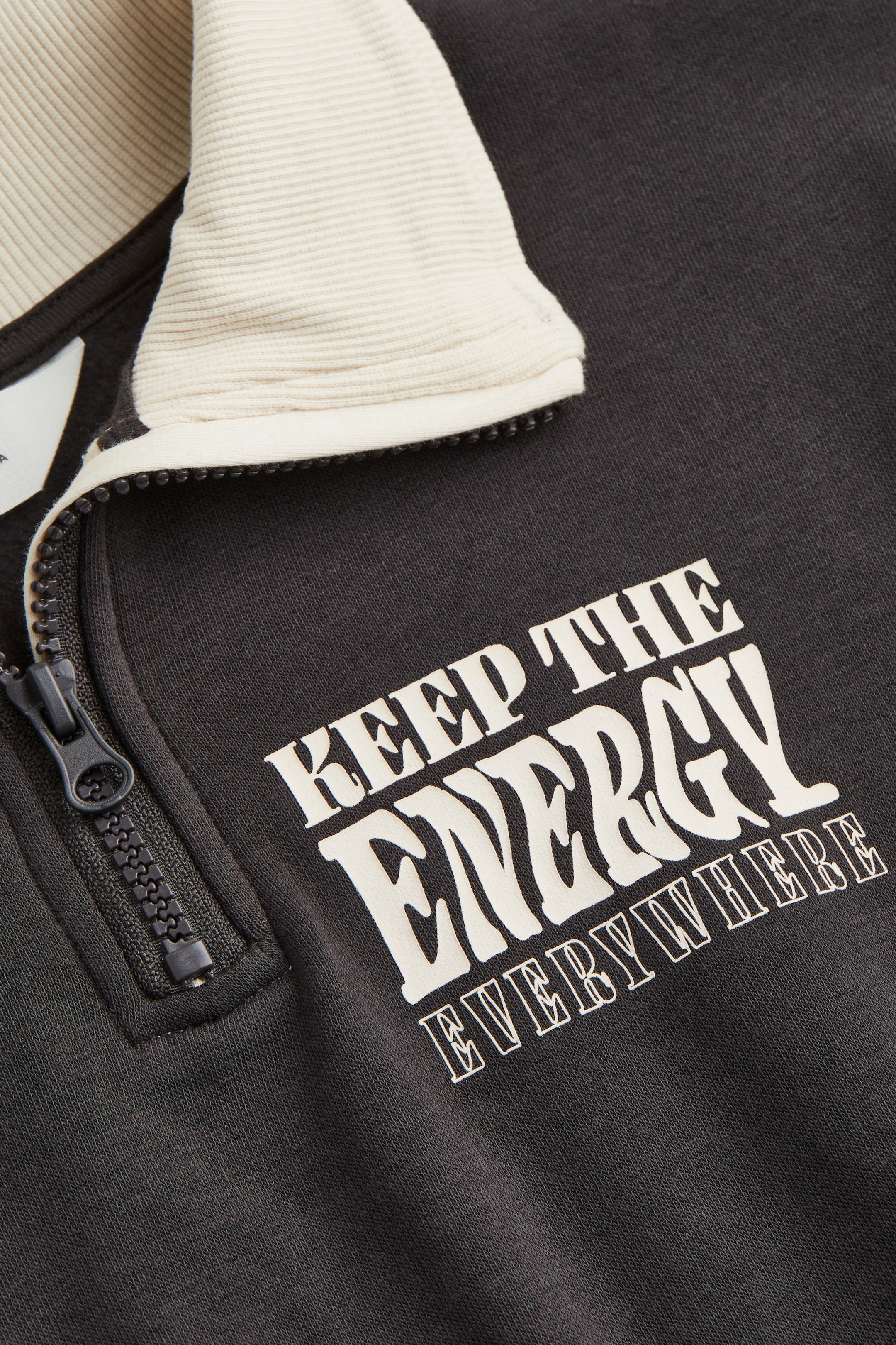 Oversized Sweatshirt mit Zipper - Dunkelgrau/Keep the Energy - Kids | H ...