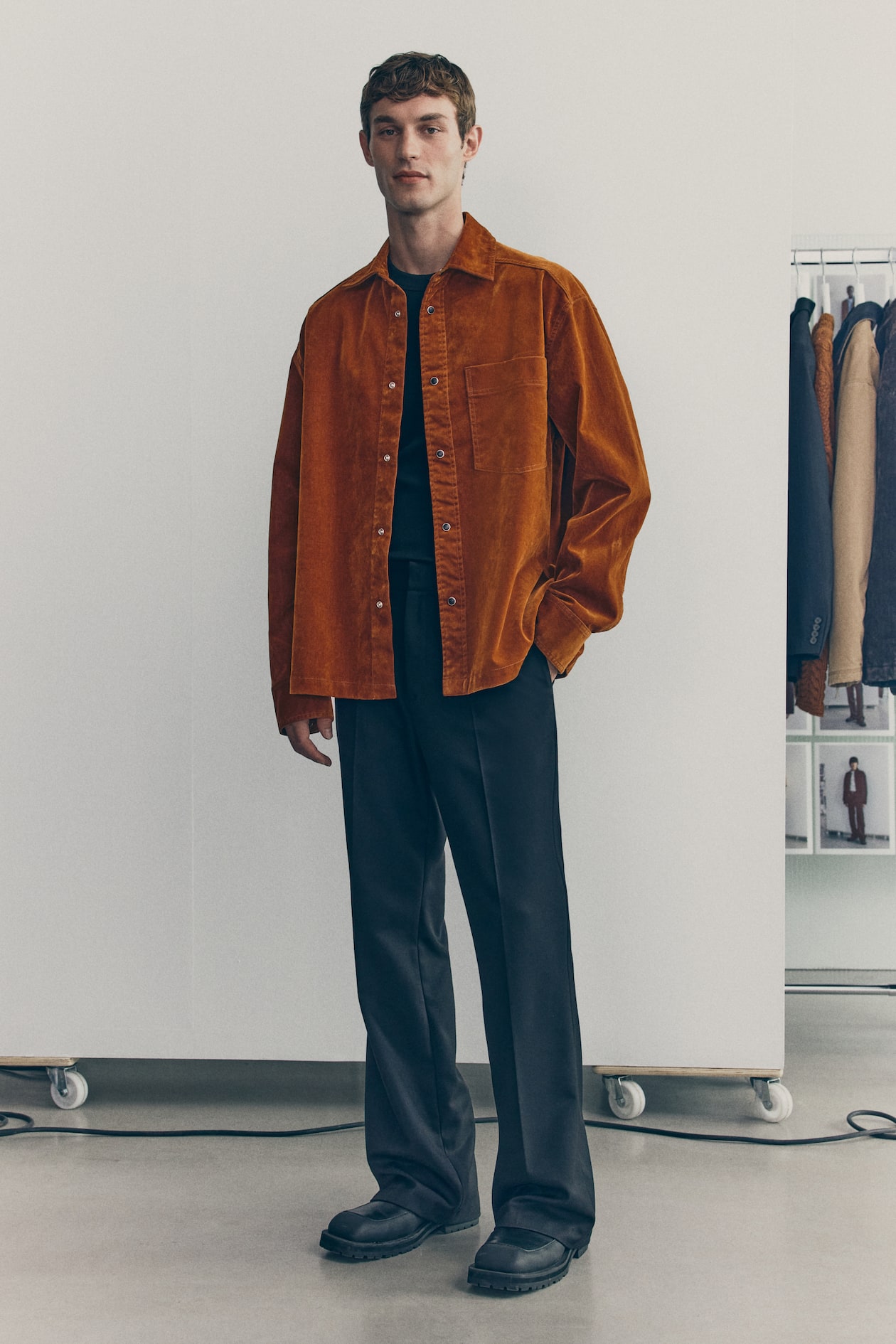 Natkošulja od četkanog kepera - Narandžastosmeđa - Men | H&M RS