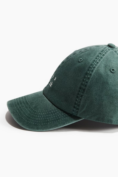 Men’s Dark green/Moss Park Cotton Cap with Embroidery | H&M US