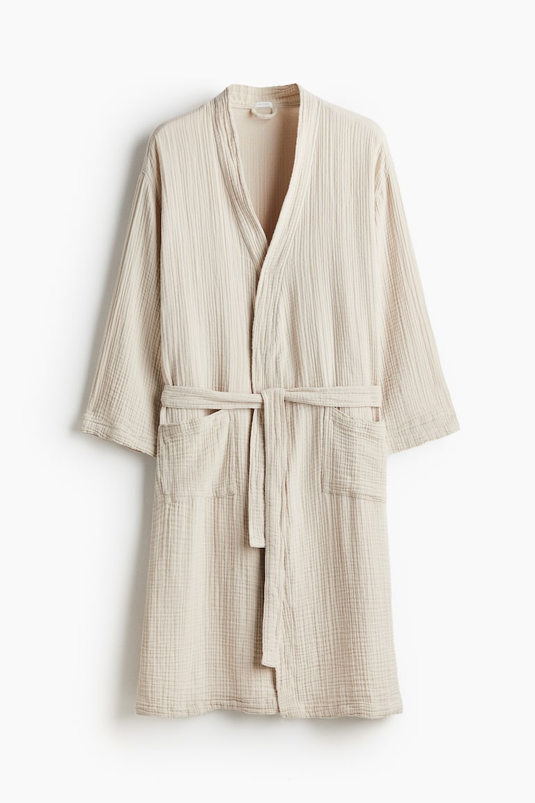 Muslin Bathrobe - Beige - Home All | H&M US