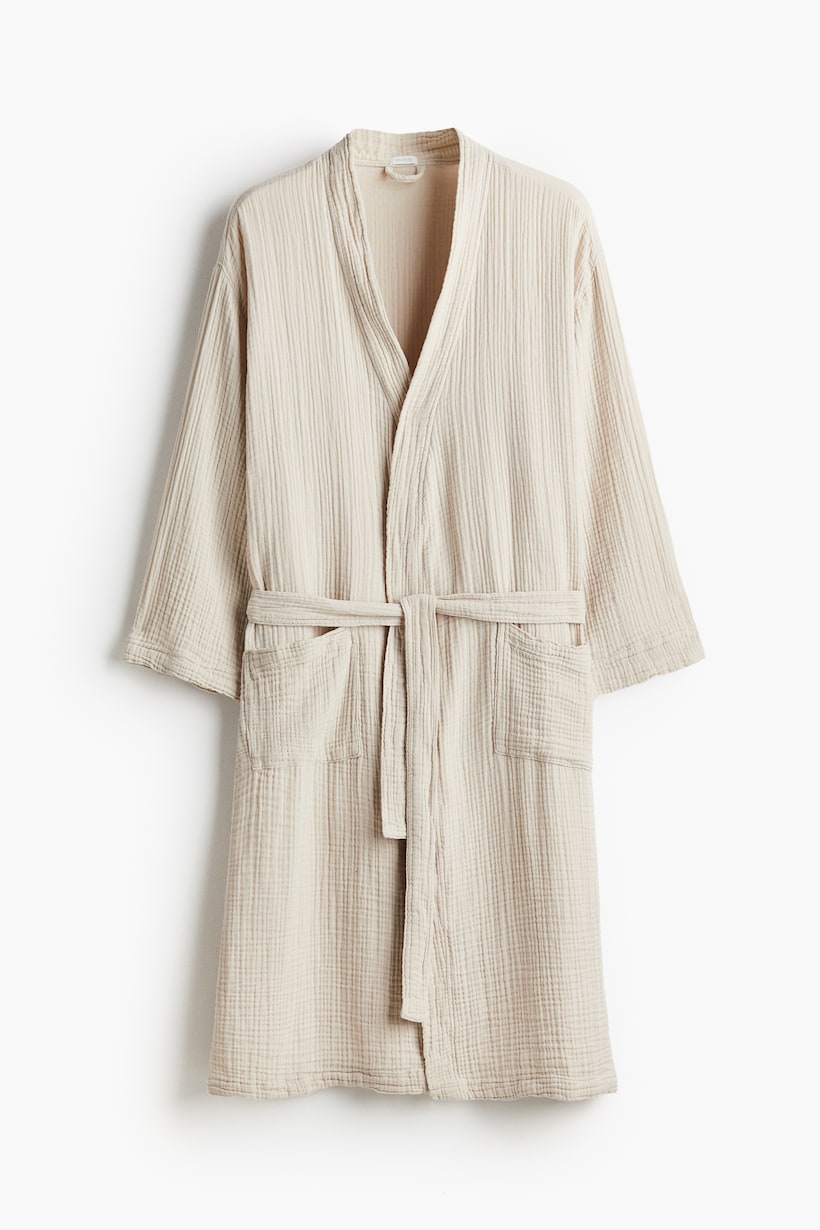 Muslin Bathrobe - Beige - Home All | H&M US