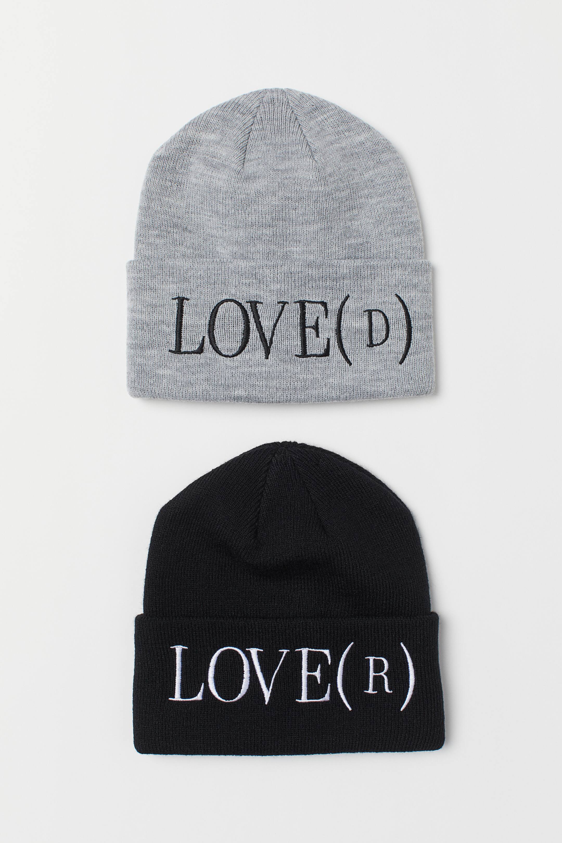 2-pack Knit Hats - Black/gray - Men | H&M US
