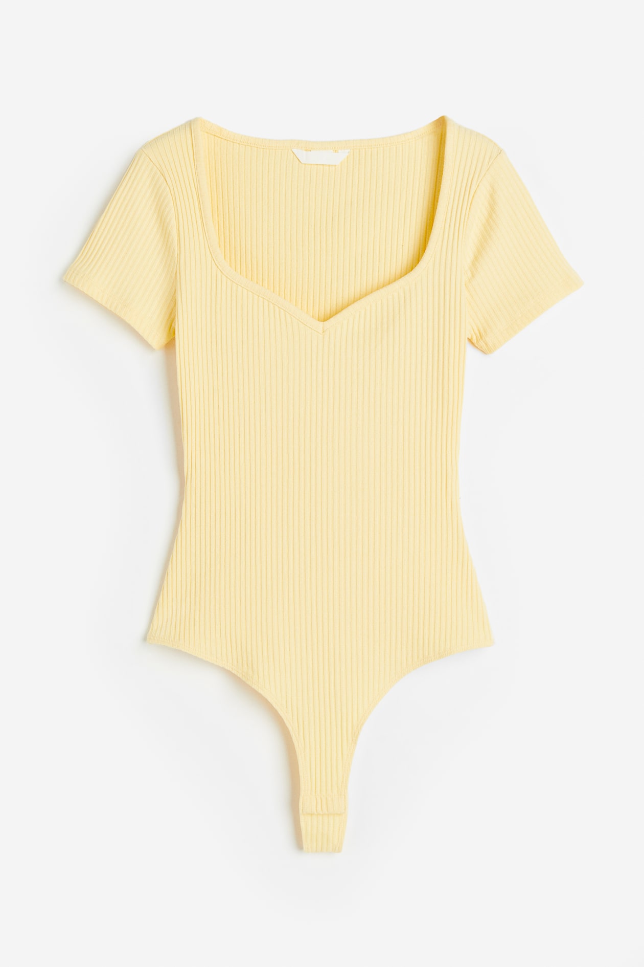 Ribbed Thong Bodysuit - Light yellow - Ladies | H&M US