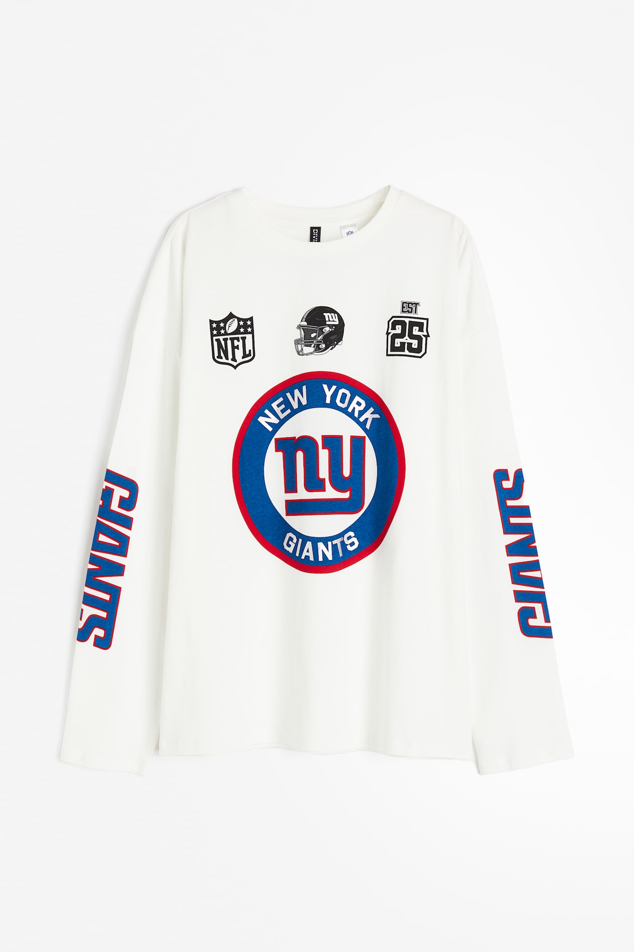 Oversized printed top - Cream/NFL - Ladies | H&M IN