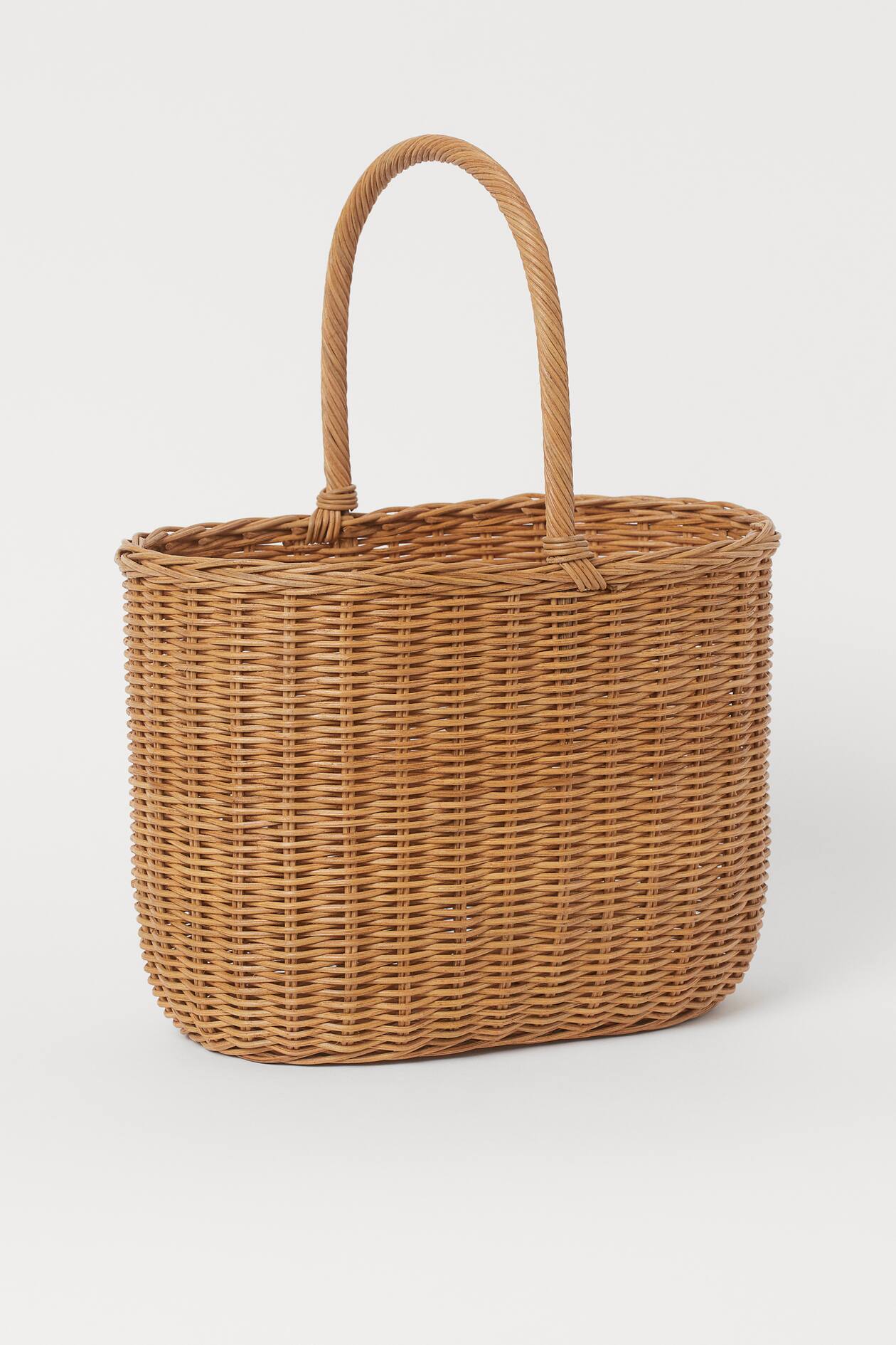 Flätad korg med handtag - Beige - Home All | H&M SE