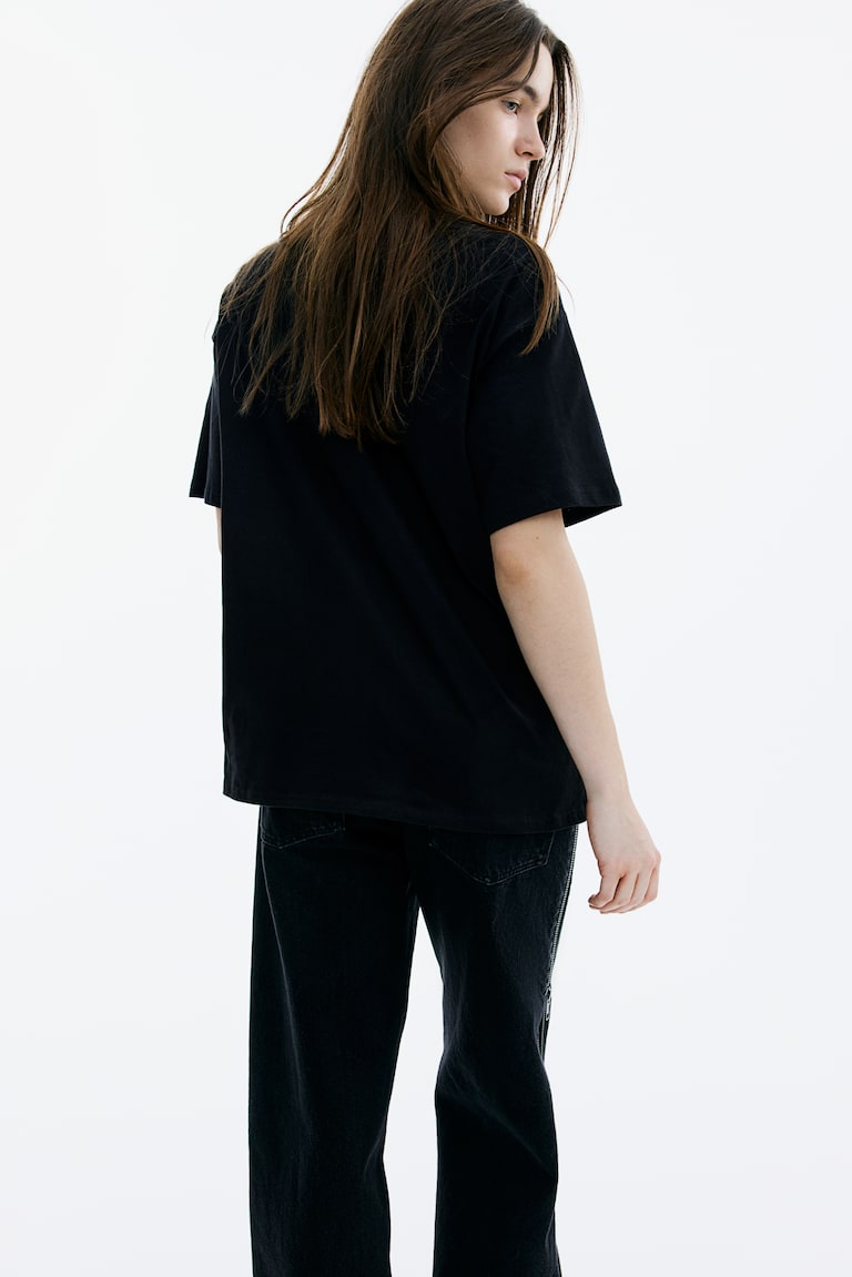 Oversized Printed T-Shirt - Black/Oasis - Ladies | H&M US