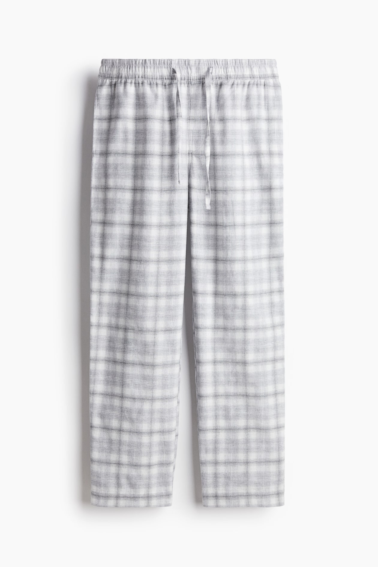Men’s Light gray/plaid Flannel Pajama Pants | H&M US