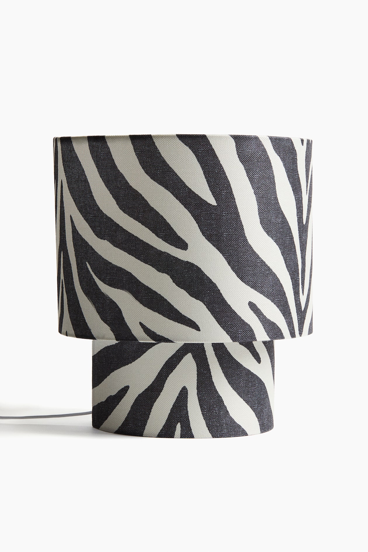 Light beige/zebra print Large Fabric-Covered Table Lamp at H&M Home ...