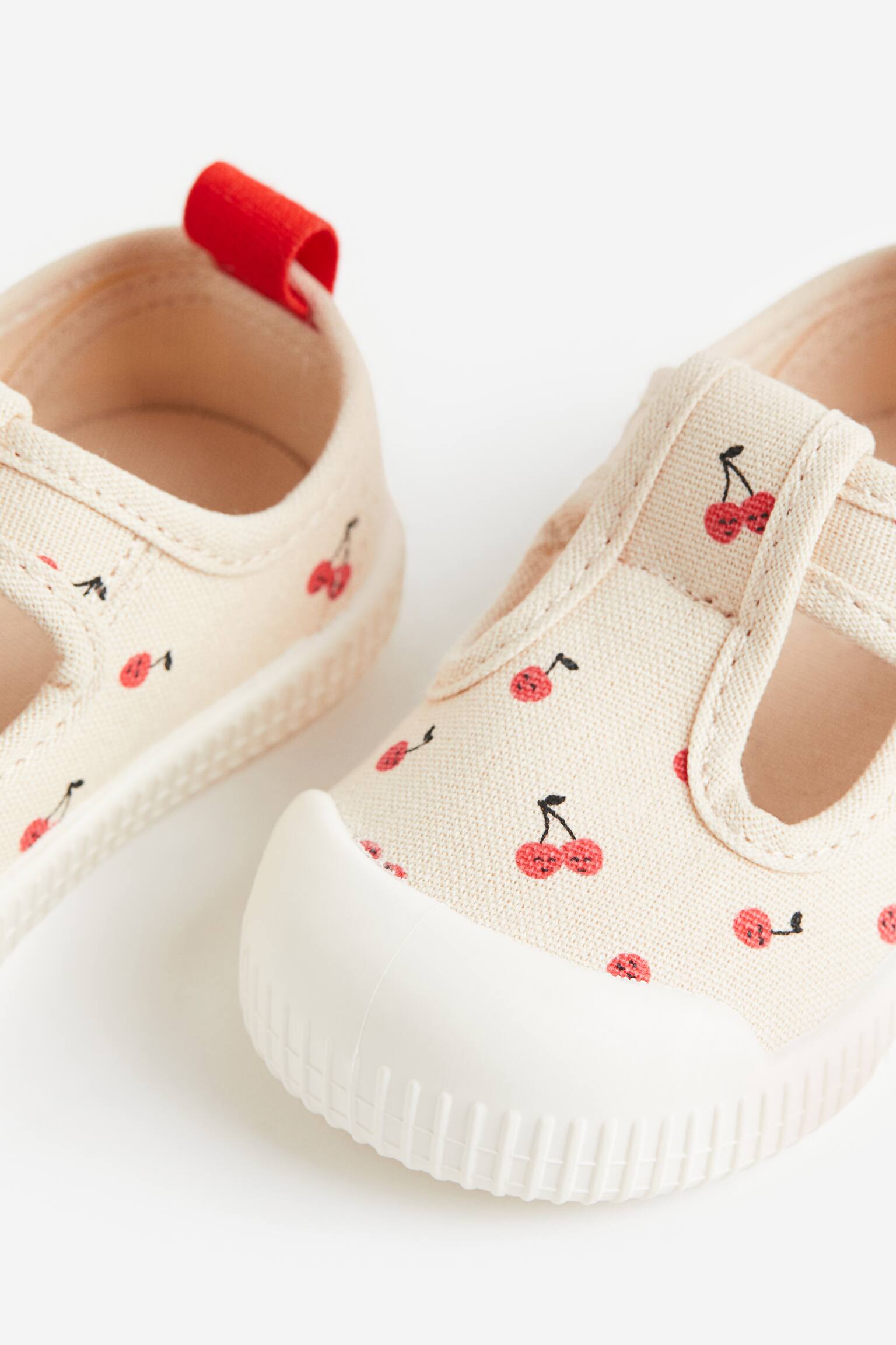 Light beige/cherries Cotton Canvas Sandals for kids | H&M US