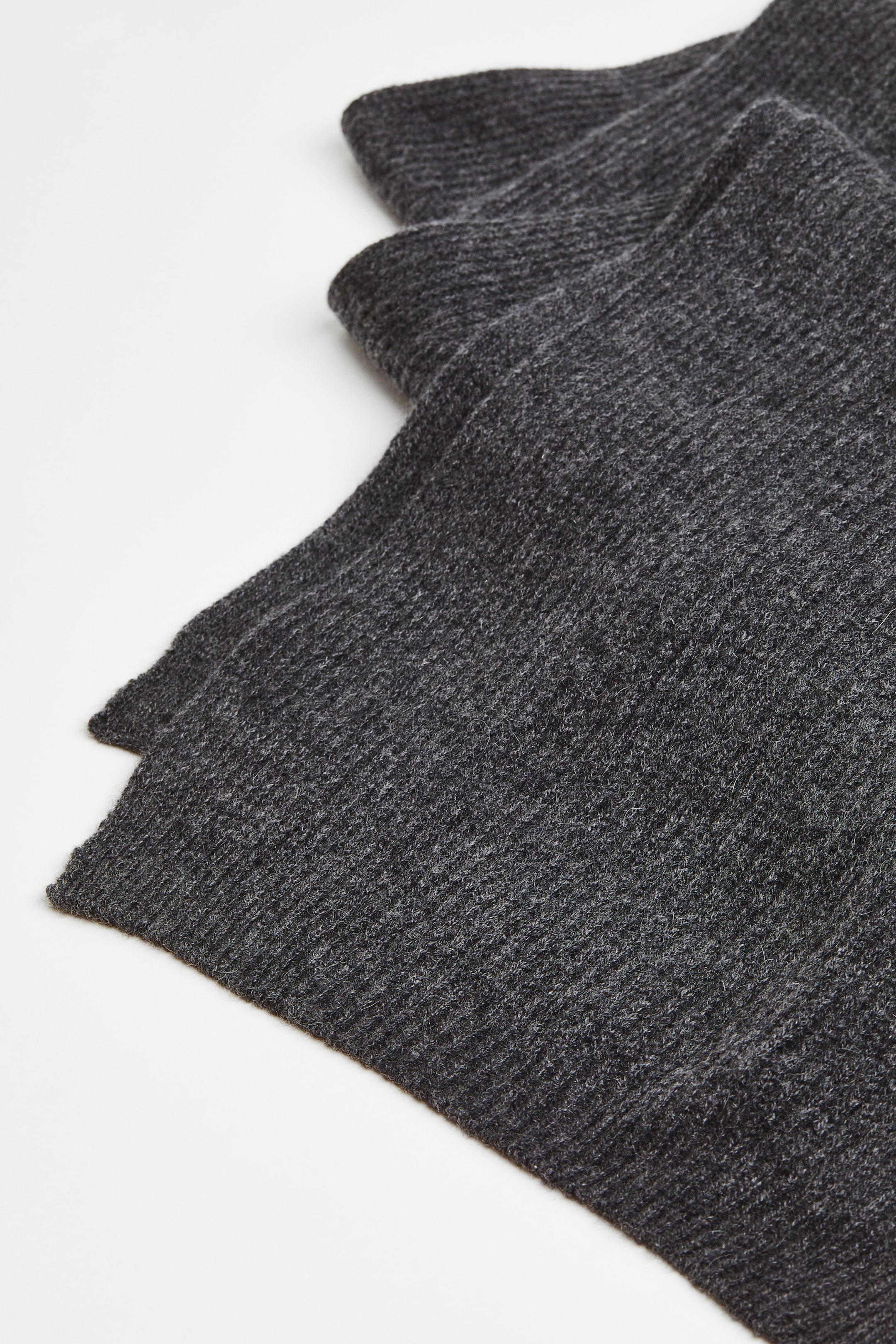 Rib Cashmere Scarf - Dark grey marle - Men | H&M AU