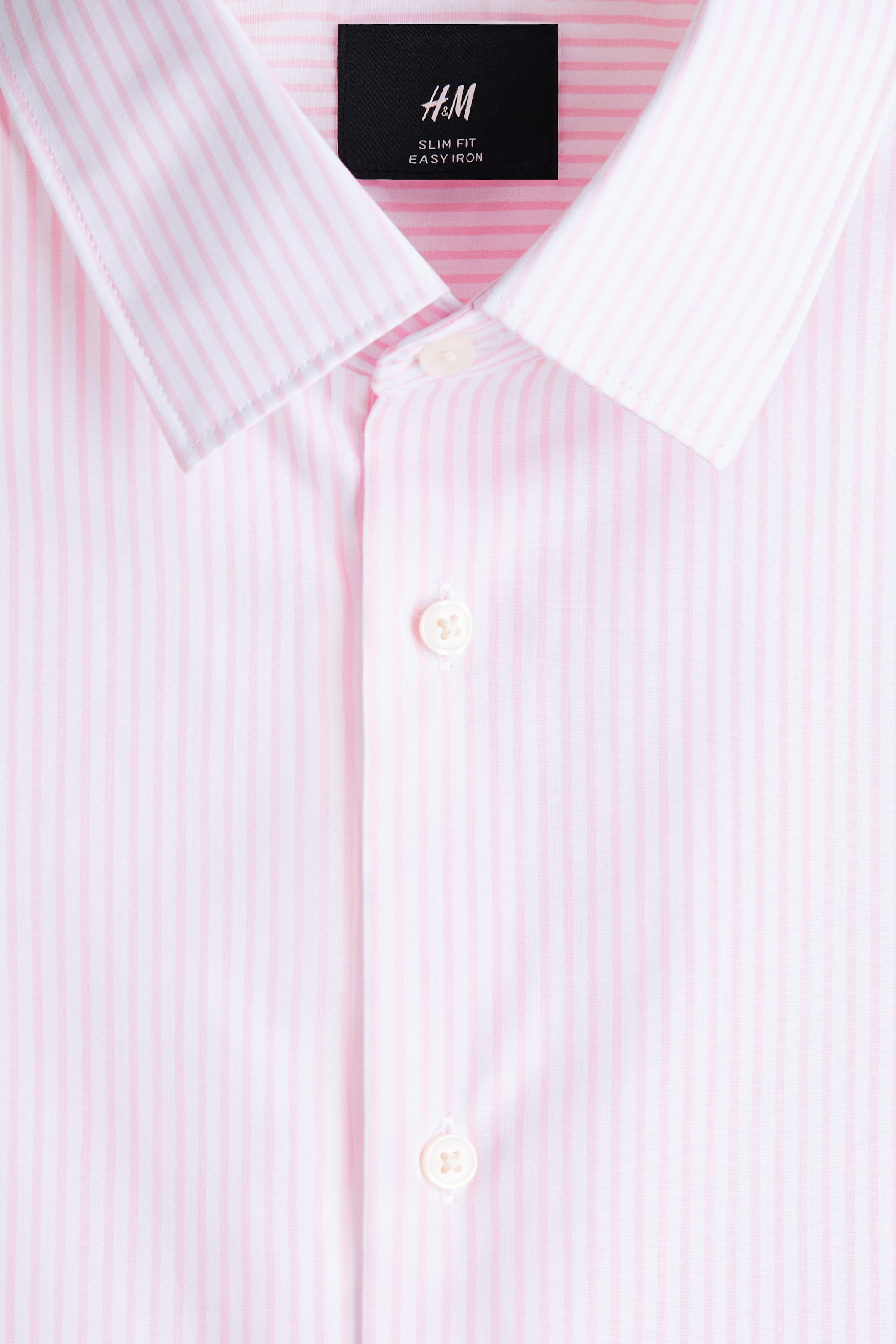 Men’s Light pink/Striped Slim Fit Easy-iron shirt | H&M IN