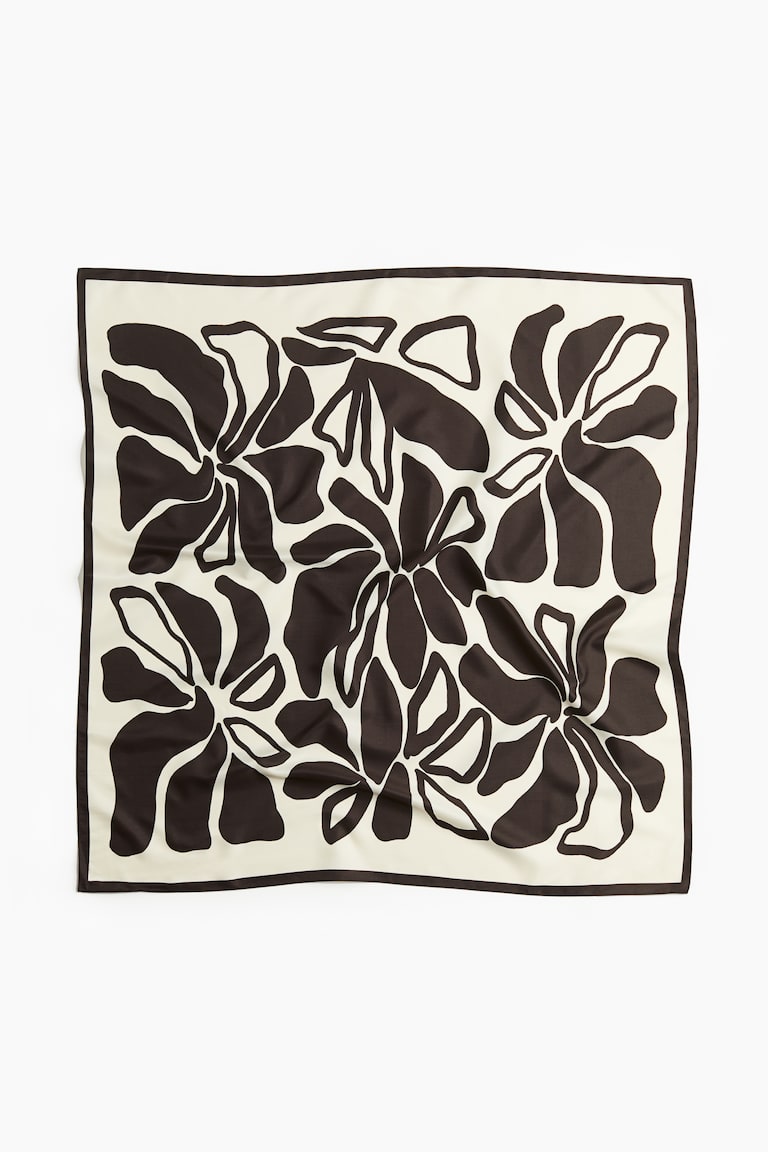 Patterned Scarf - Dark brown/floral - Ladies | H&M US