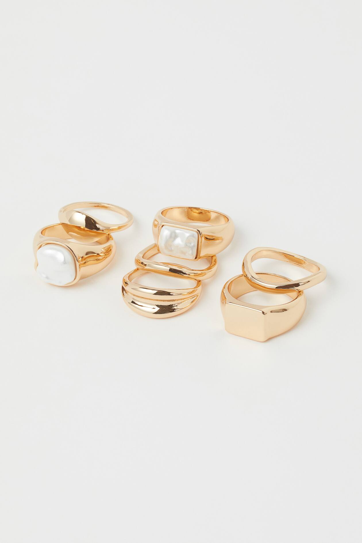 7-pack rings - Gold-coloured - Ladies | H&M GB