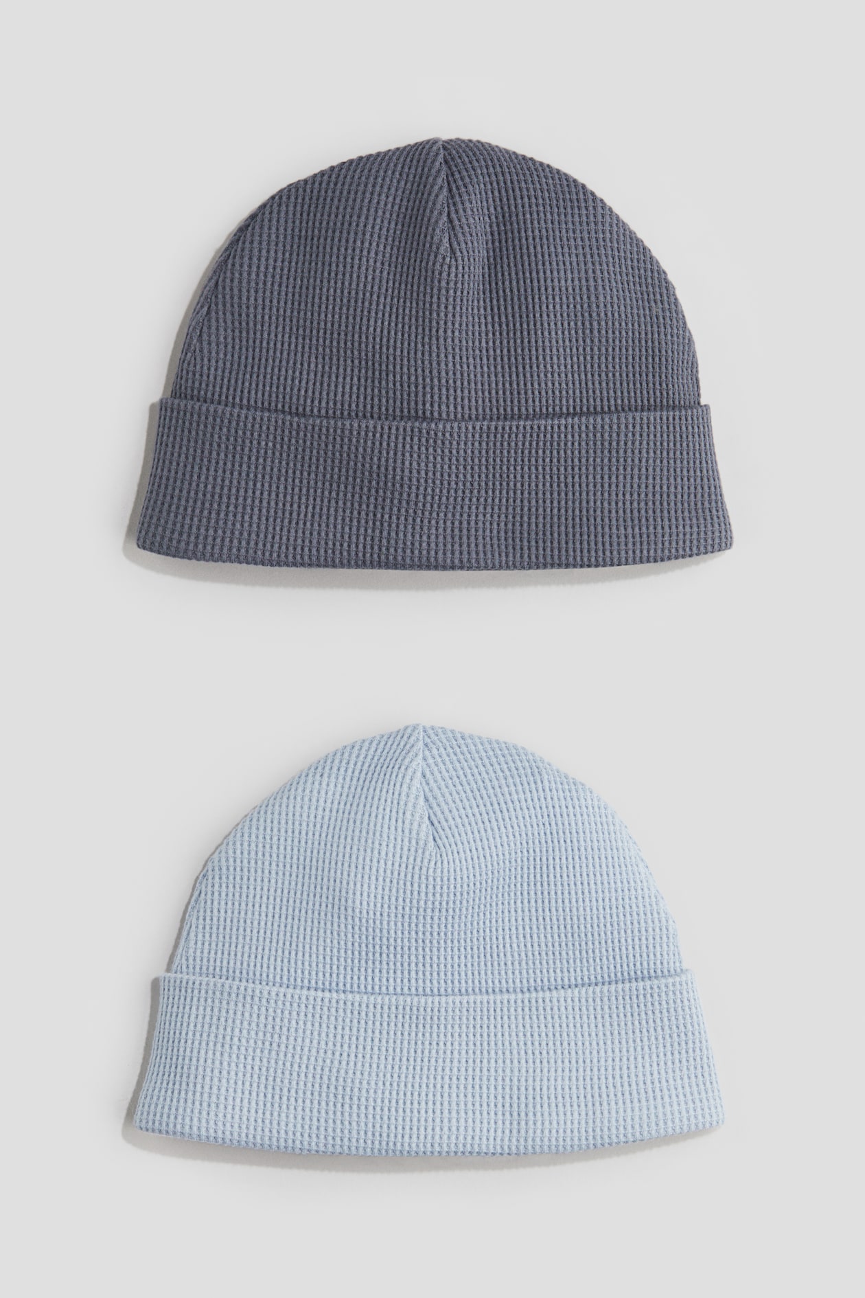 Dark gray/light dusty blue 2-Pack Cotton Beanies for kids | H&M US