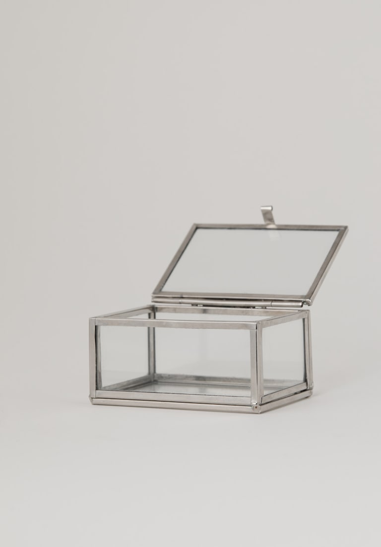 Small clear glass box - Silver - Home All | H&M GB