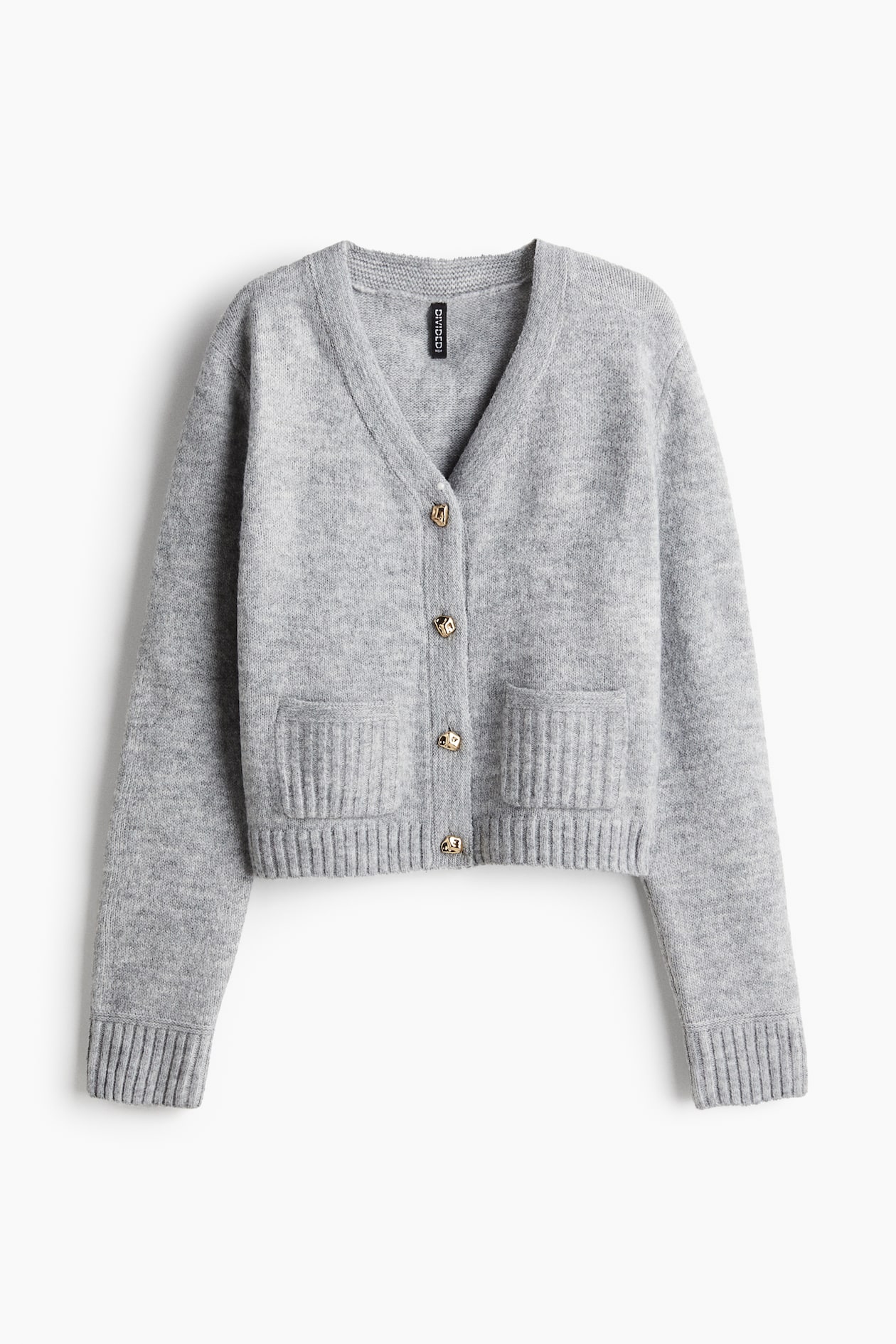 Women's Light gray melange Short Fine-Knit Cardigan | H&M US