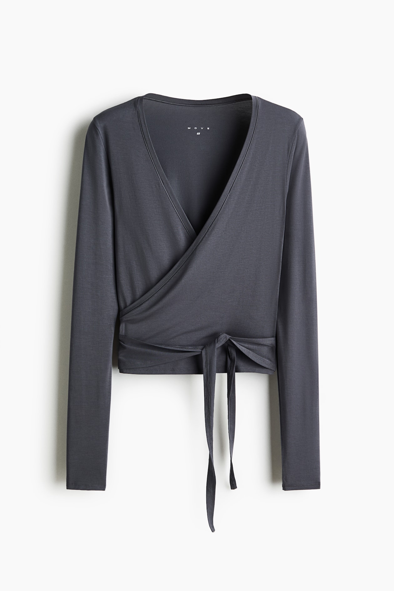 Sports wrap top in modal - Dark clay grey - Ladies | H&M GB