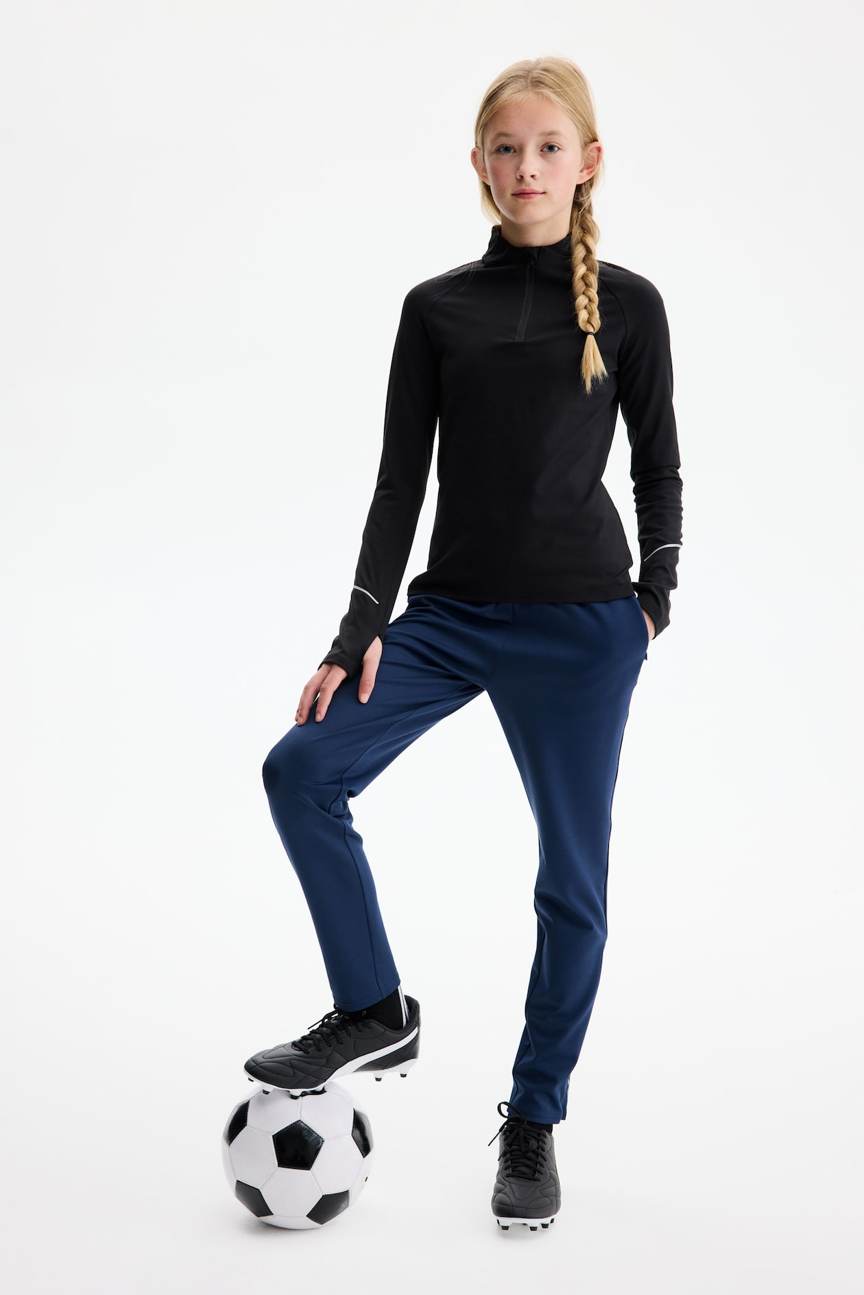 Navy blue Football trousers with DryMove™ for kids | H&M GB