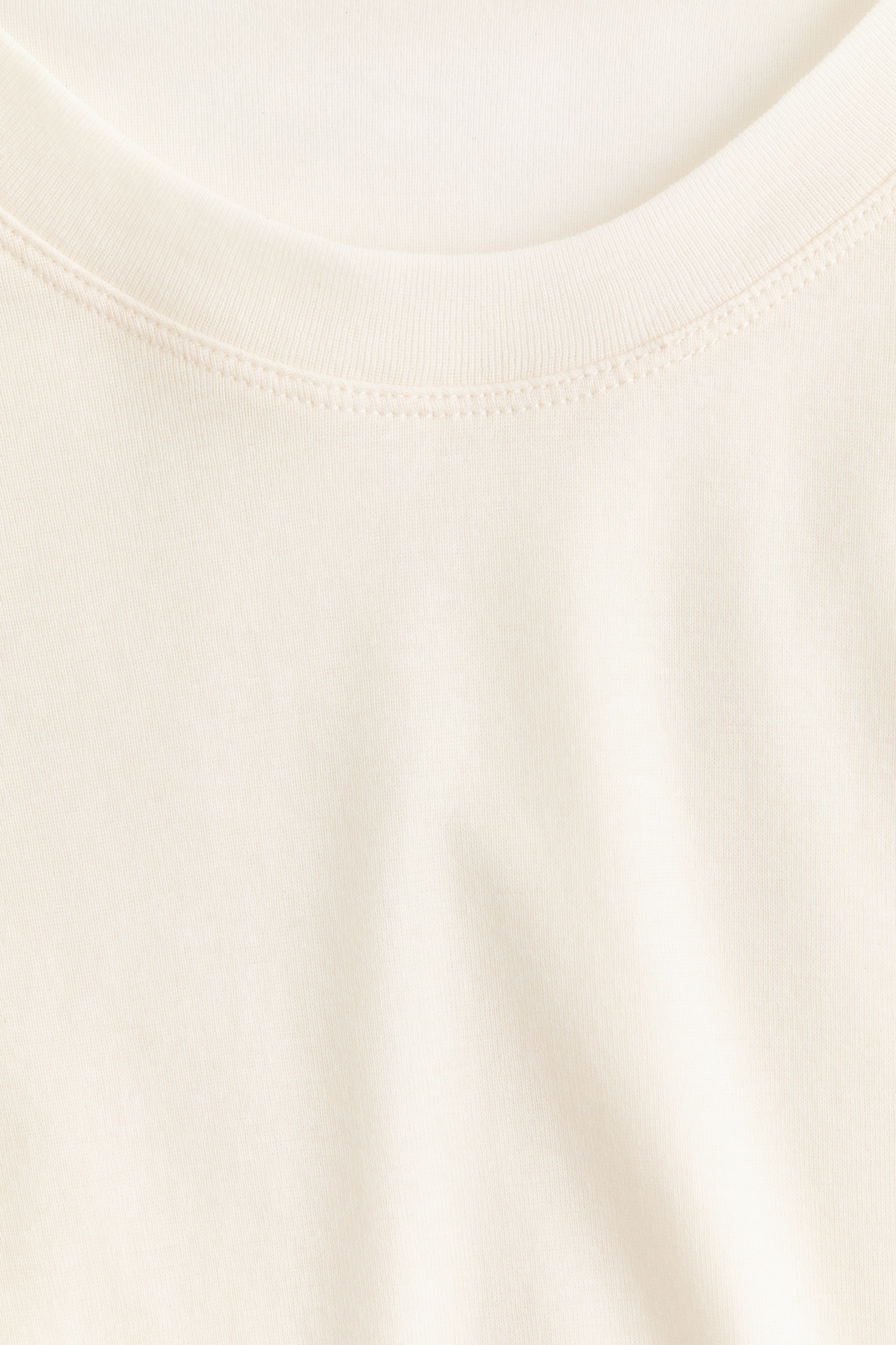 Women's Ivory Scoop-Neck Pima Cotton T-Shirt | H&M US