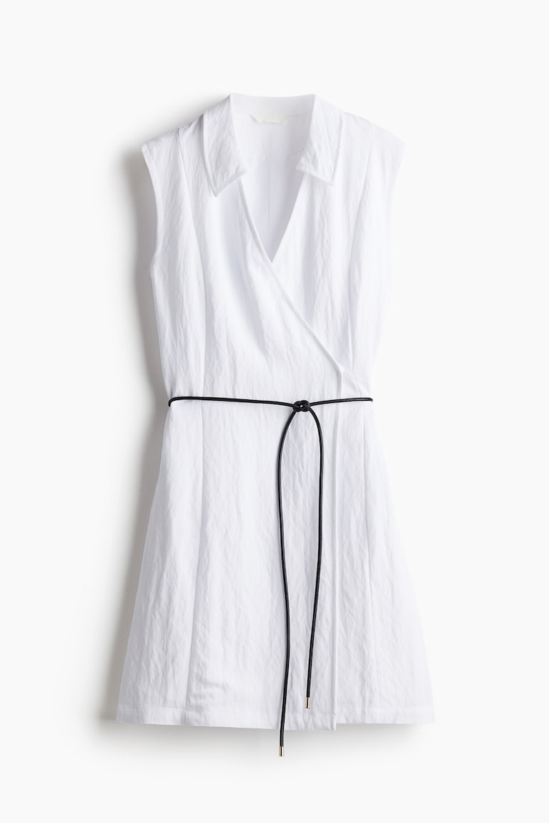 Wrap Dress with Tie Belt - White - Ladies | H&M US