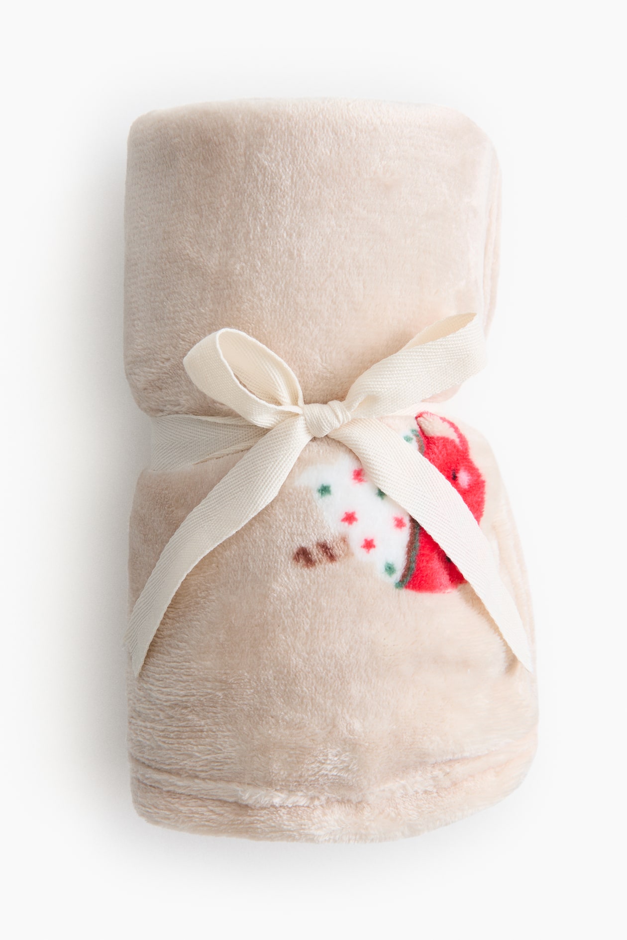 Patterned fleece blanket - ベージュ／ホットチョコレート - Home All | H&M JP