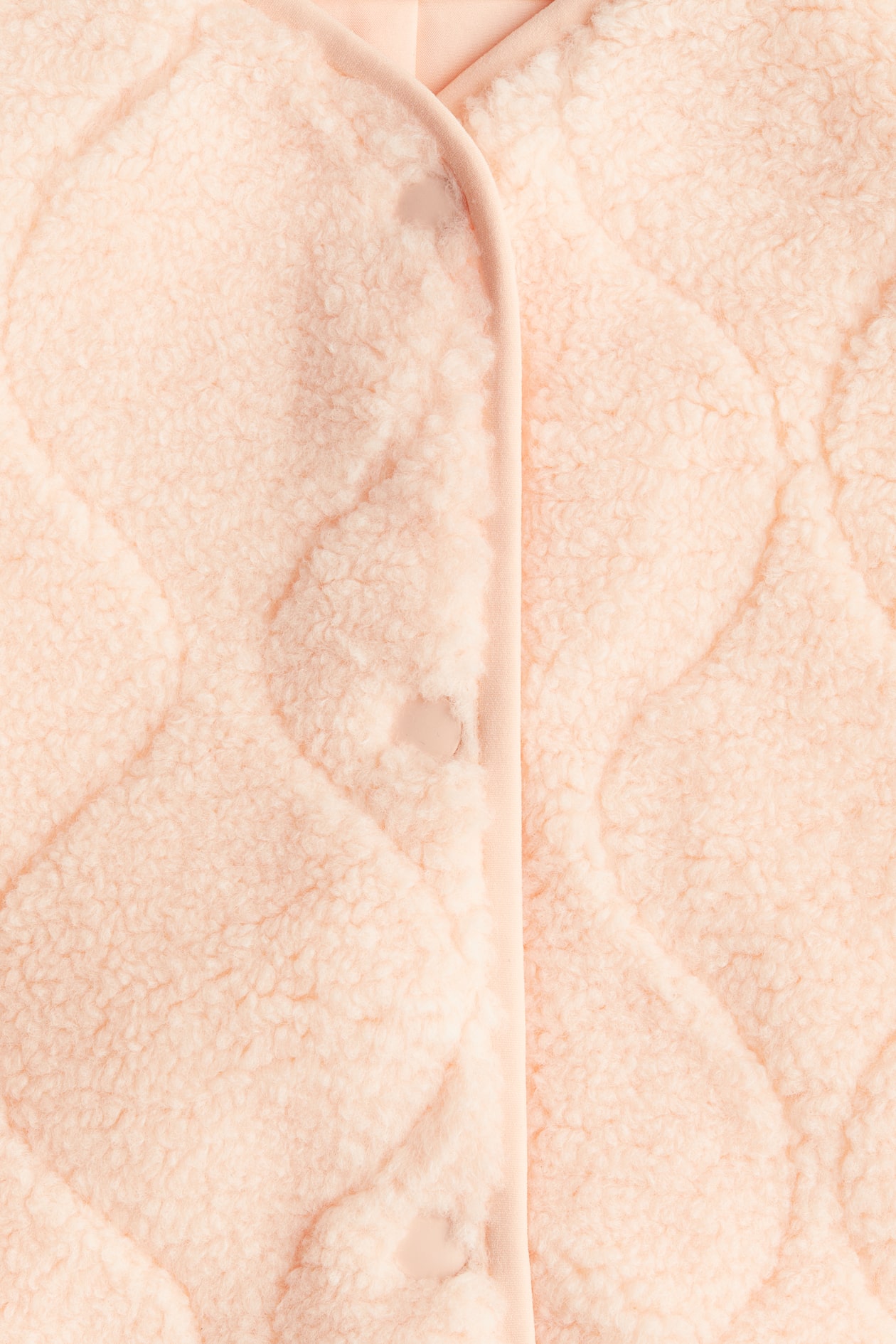 Quilted Teddy Fleece Jacket - Peach - Kids | H&M US