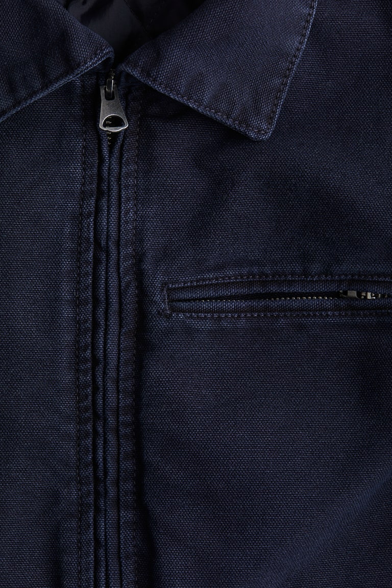 Navy blue Cotton Canvas Jacket for kids | H&M CA