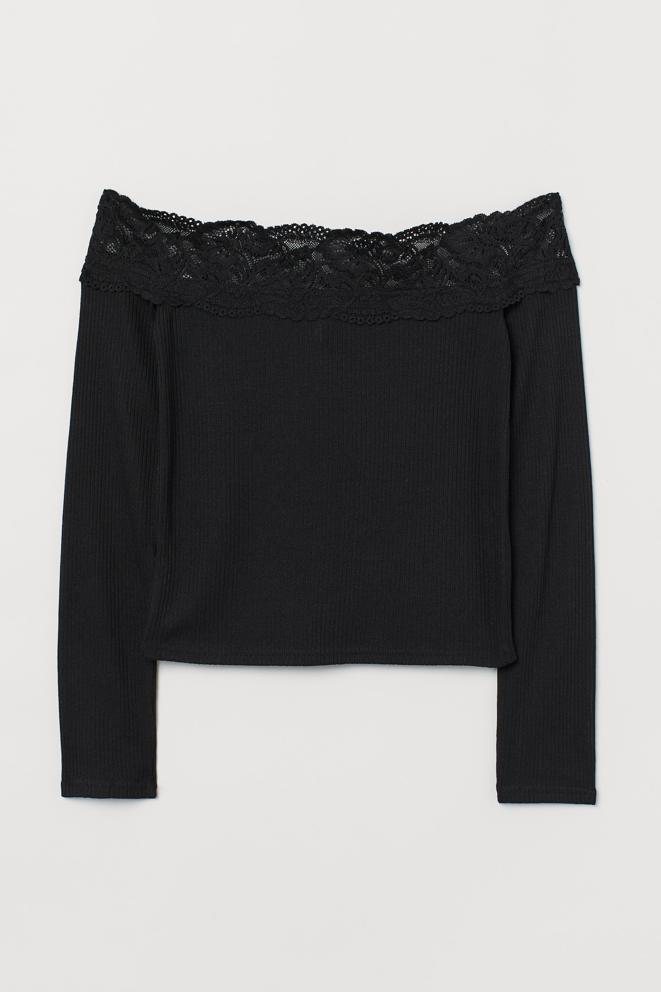 Off-the-shoulder top - Black - Ladies | H&M GR