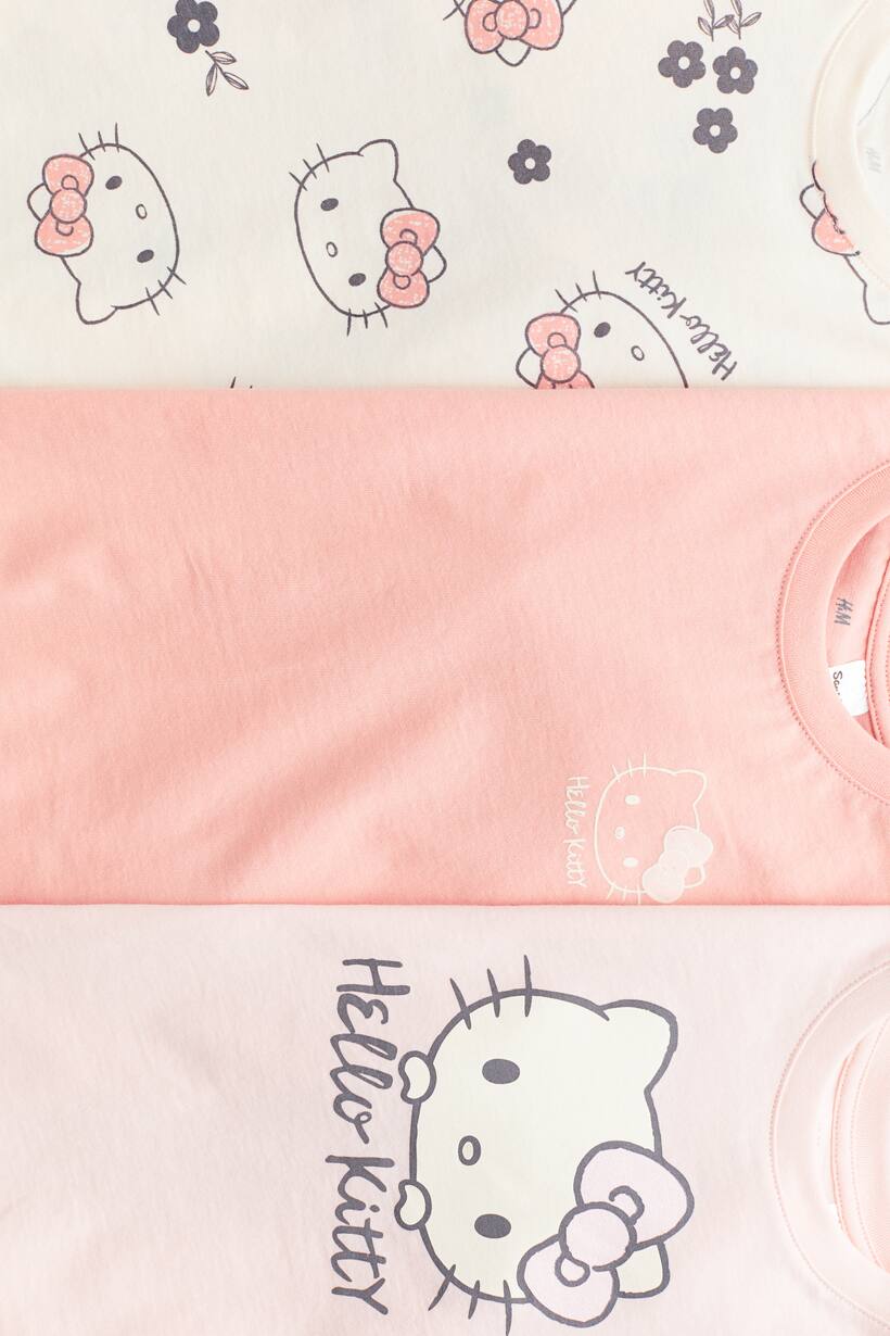 Pink/Hello Kitty 3-pack Printed Jersey Tops for kids | H&M CA