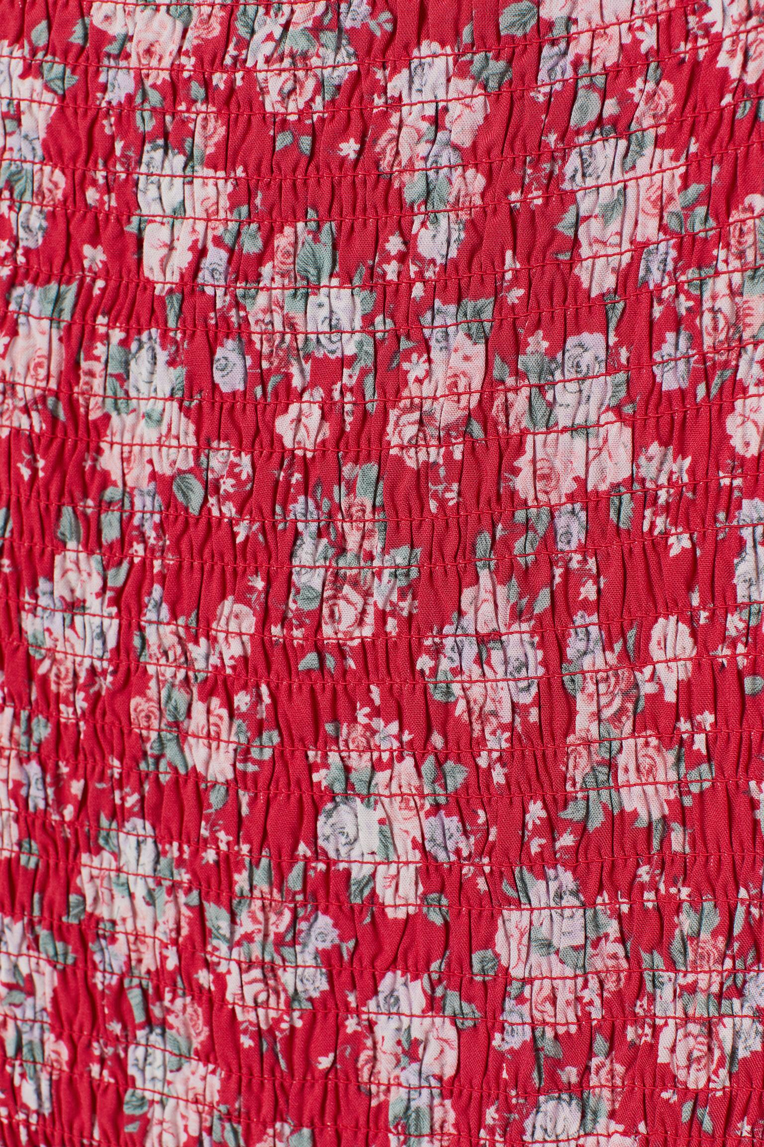 Off-Shoulder-Kleid - Kurzarm - Kurz - Rot/Geblümt - Ladies | H&M DE