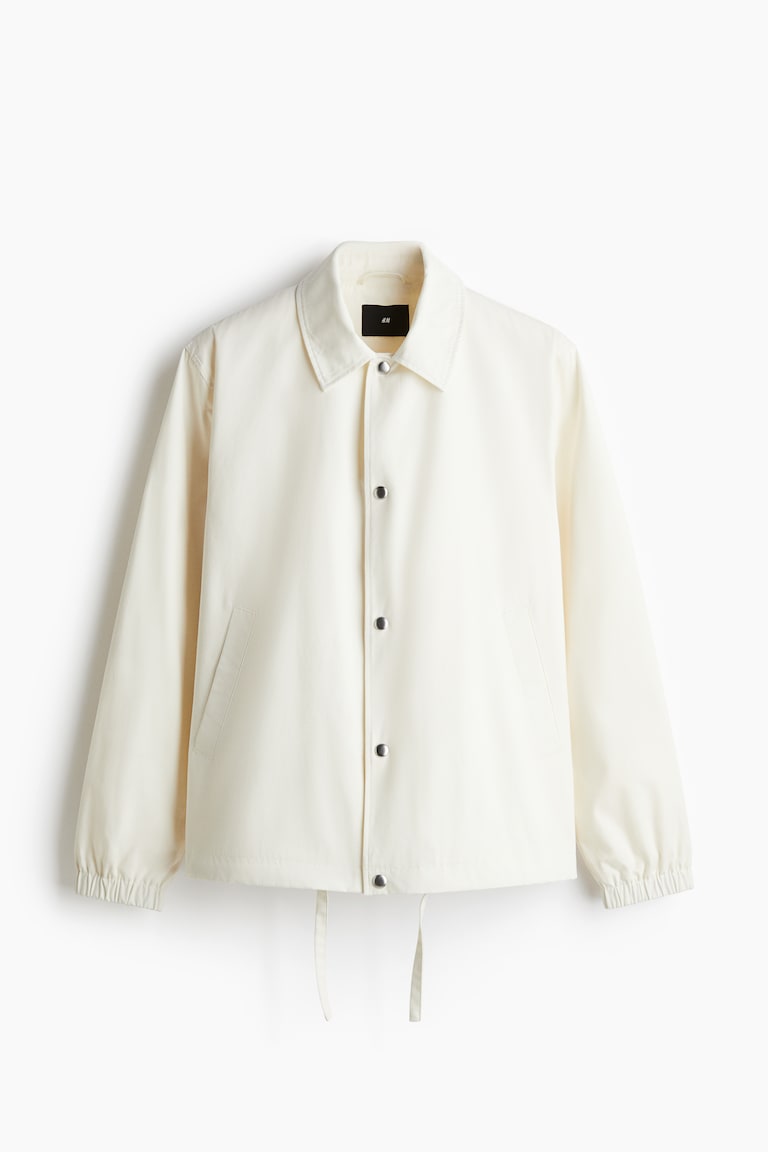 Men’s White Regular Fit Canvas Coach Jacket | H&M US