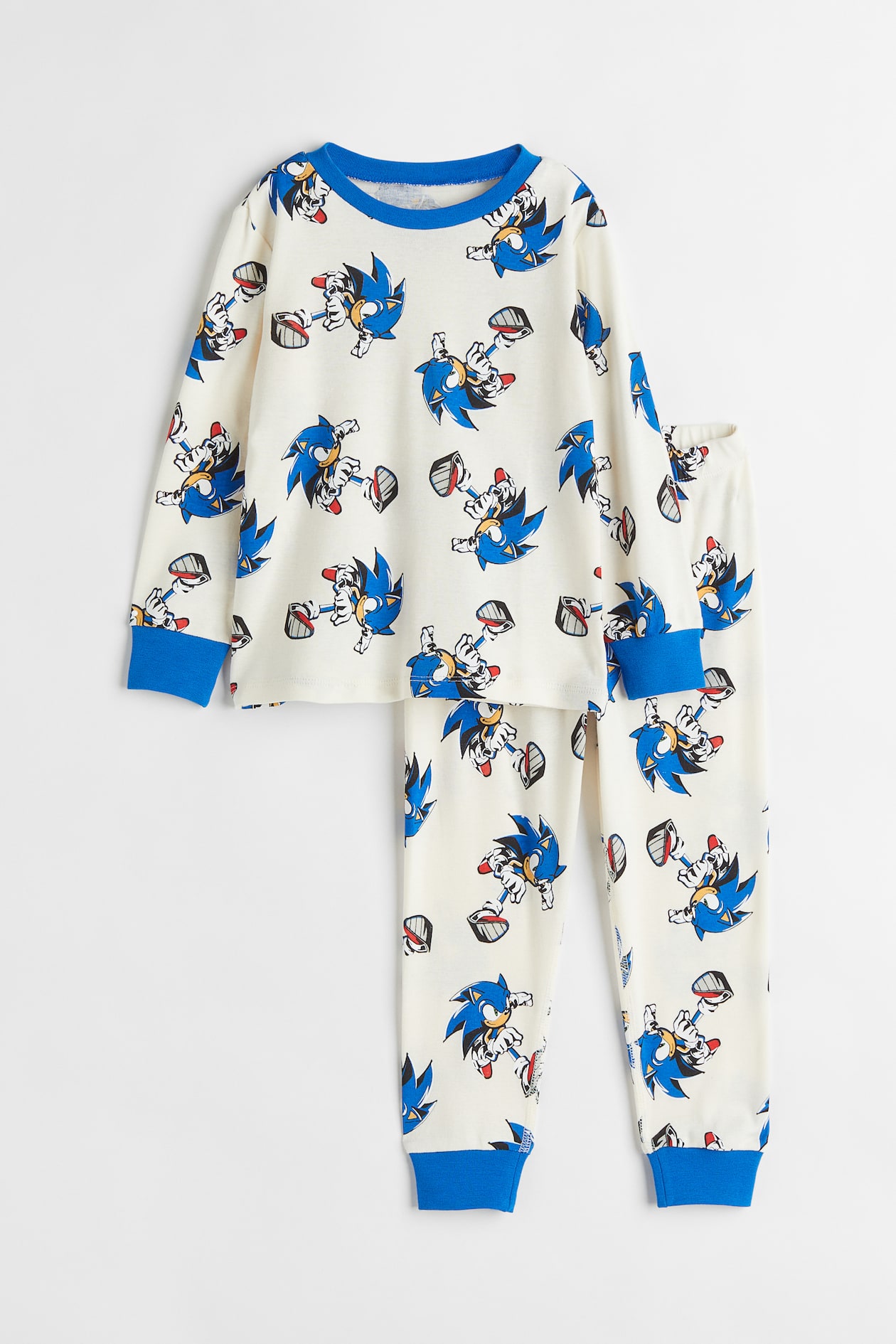 Printed pyjamas - Round neck - Long sleeve - White/Sonic the Hedgehog ...
