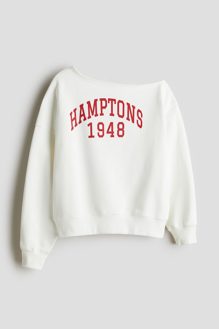 White/Hamptons Oversized One-Shoulder Sweatshirt for kids | H&M CA
