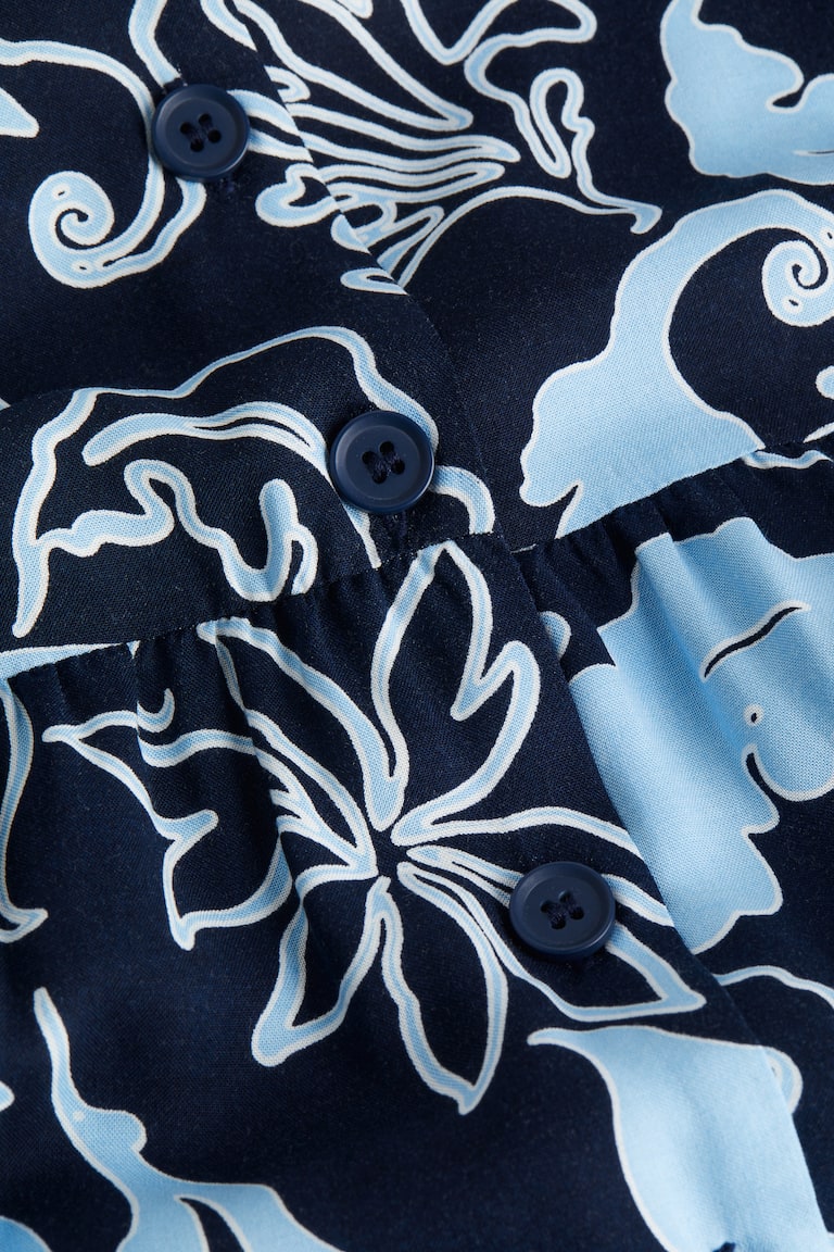 Women's Dark blue/Patterned Button-front dress | H&M GB