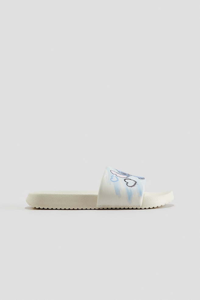 White/Lilo & Stitch Printed Pool Slide Shoes for kids | H&M CA