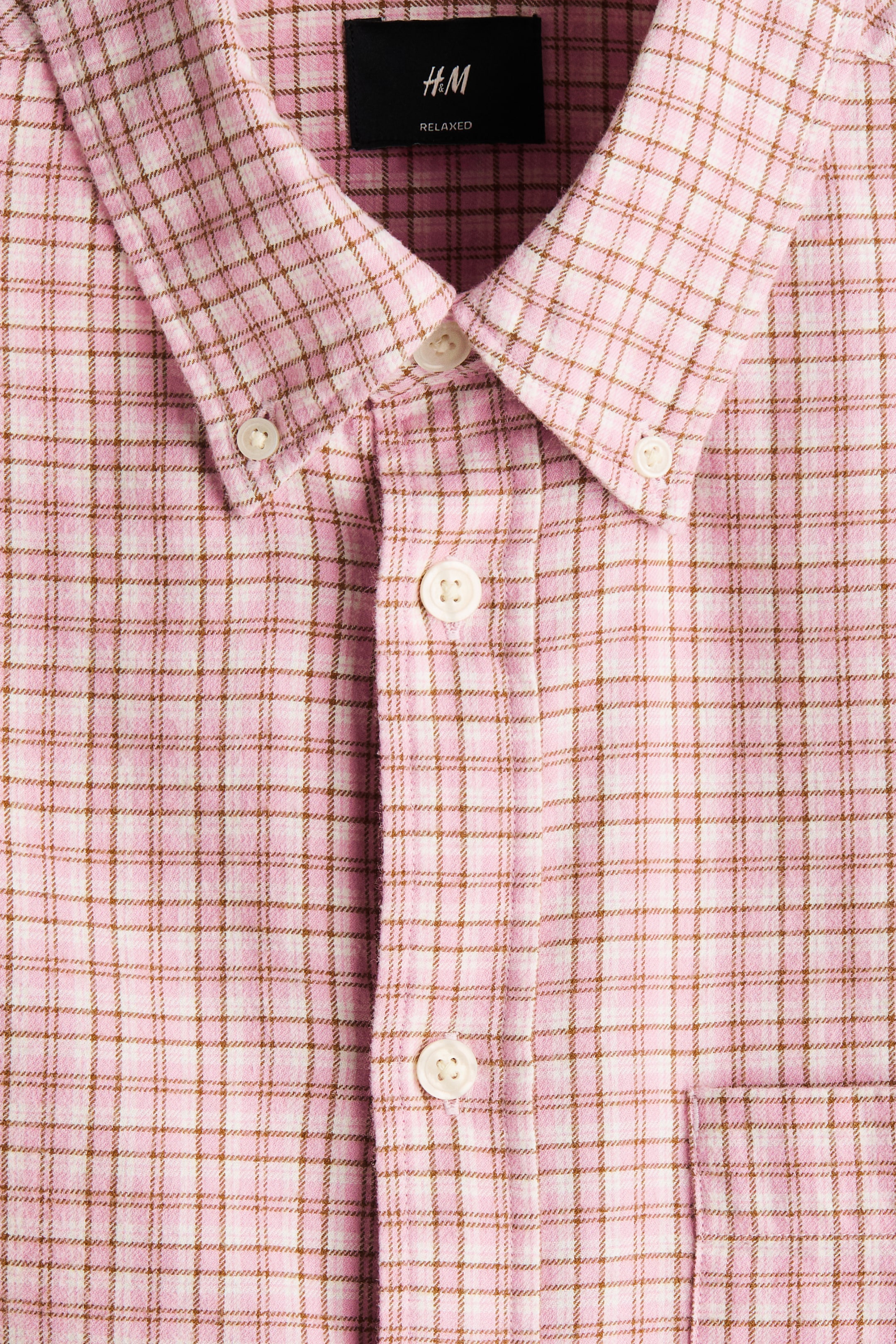 Men’s Pink/checked Relaxed-Fit Cotton Shirt | H&M CA
