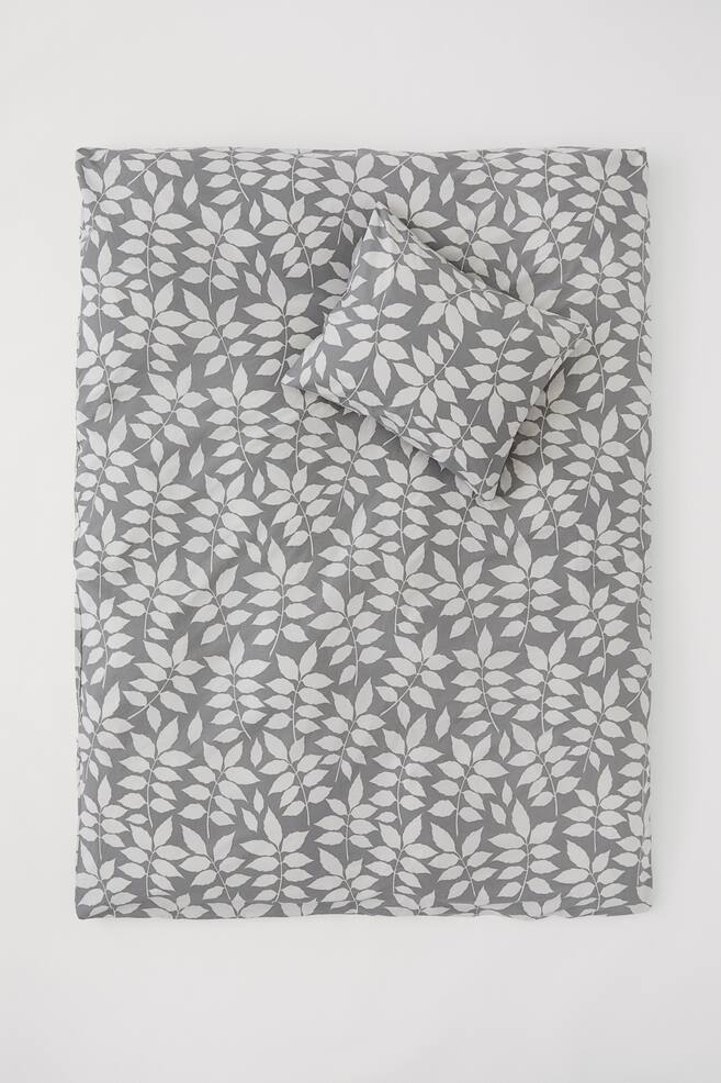 Sengesett i bomull med trykk - Lys grå/Grå mønstret - Home All | H&M NO