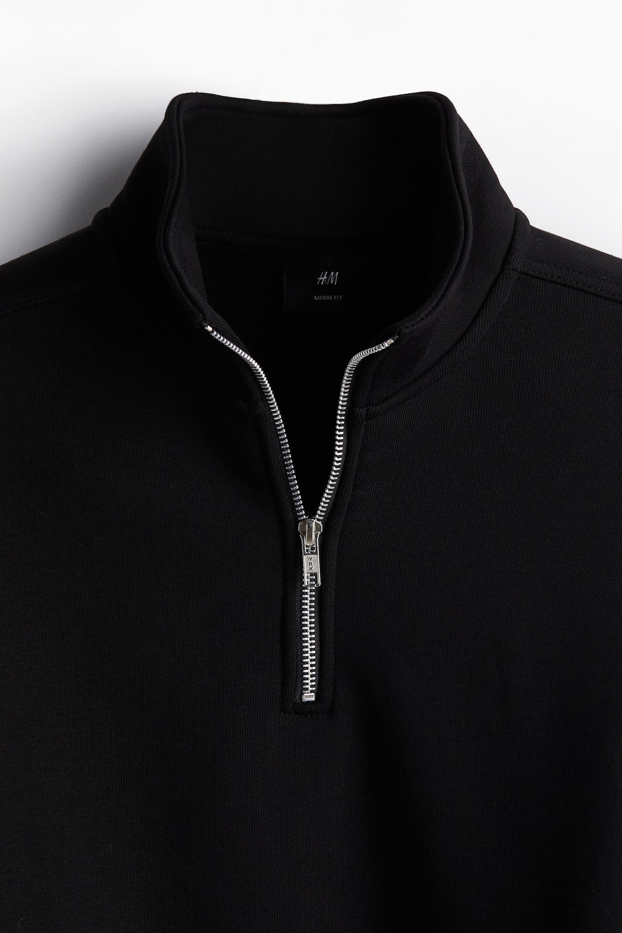 Men’s Black Loose Fit Half-Zip Sweatshirt | H&M US