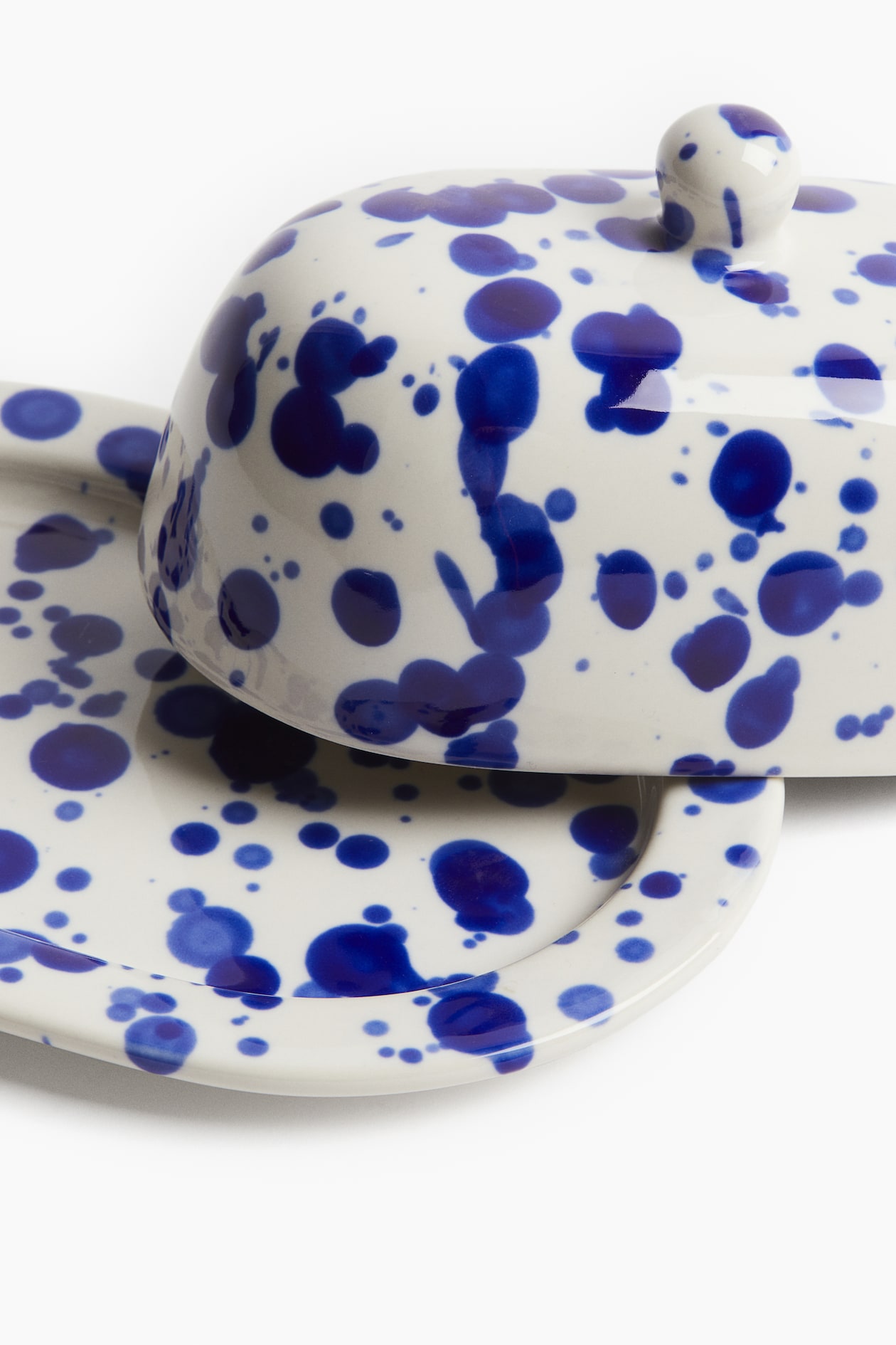 Stoneware butter dish - Blue/Speckled - Home All | H&M GB