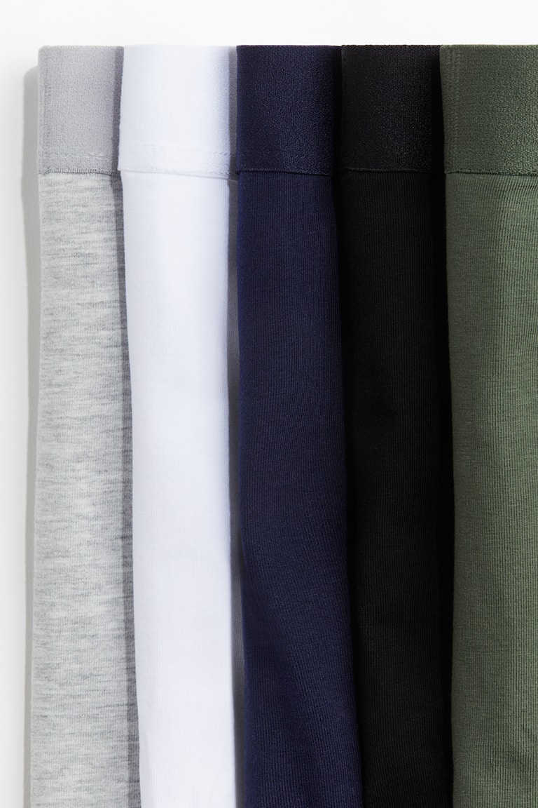 10-pack Mid-Length Boxer Briefs with Lycra® - Khaki green/gray melange ...