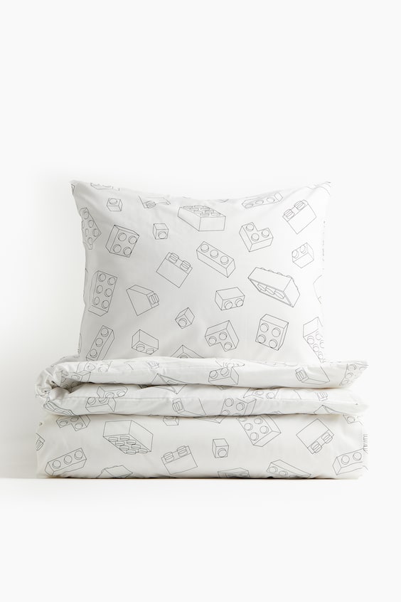 White/LEGO Patterned cotton duvet cover set at H&M Home | H&M GB