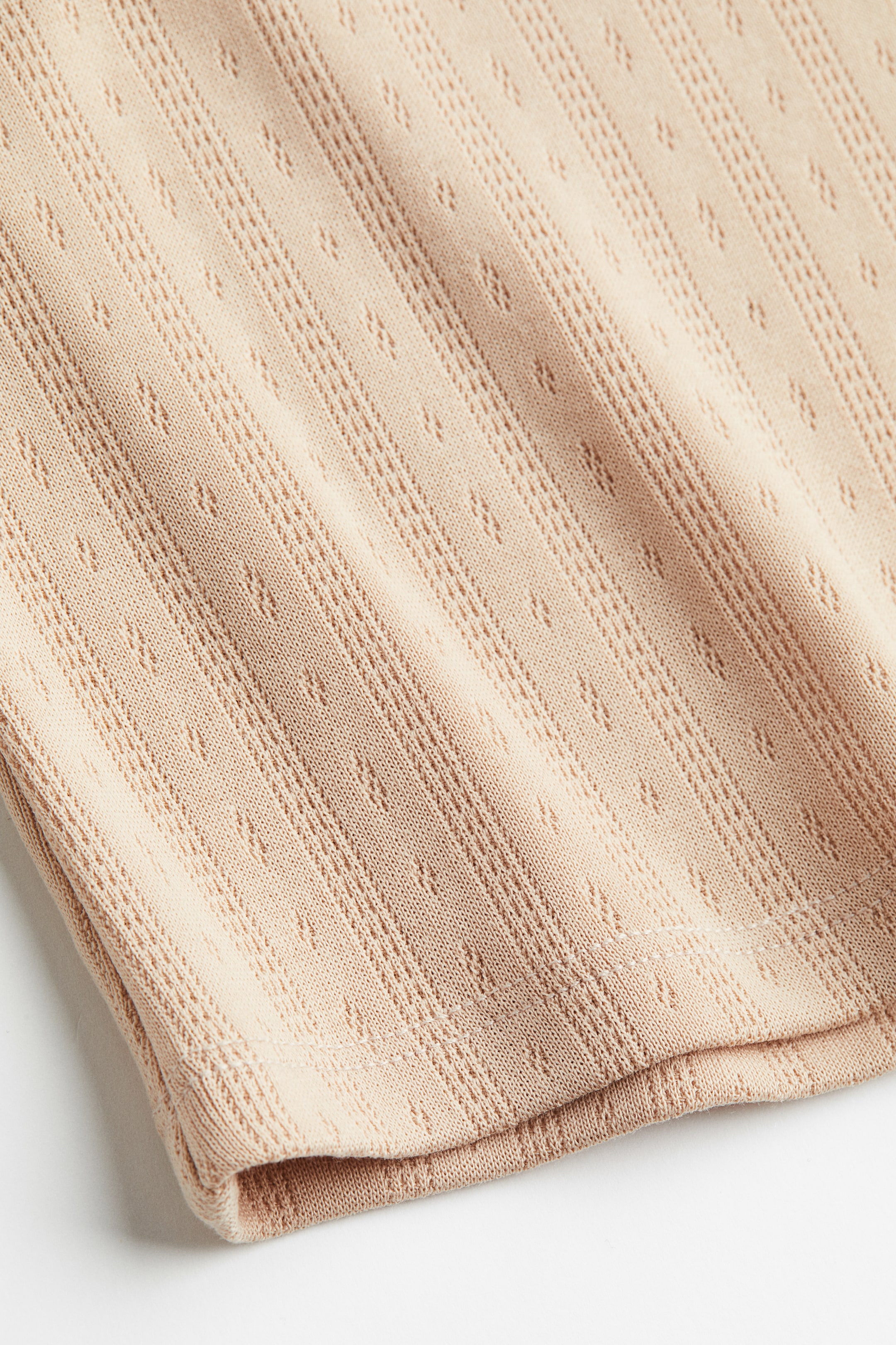 Pointelle jersey top - Beige - Ladies | H&M GB