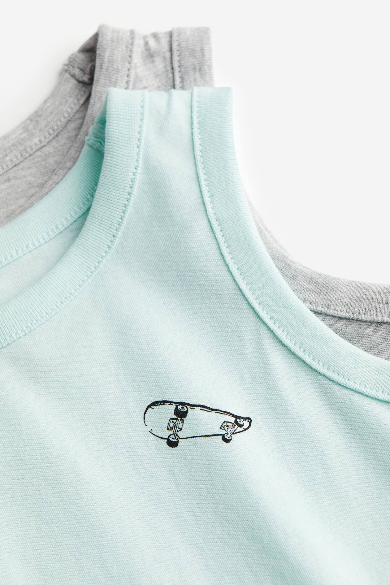 Light turquoise/skateboard 2-pack Cotton Tank Tops for kids | H&M US