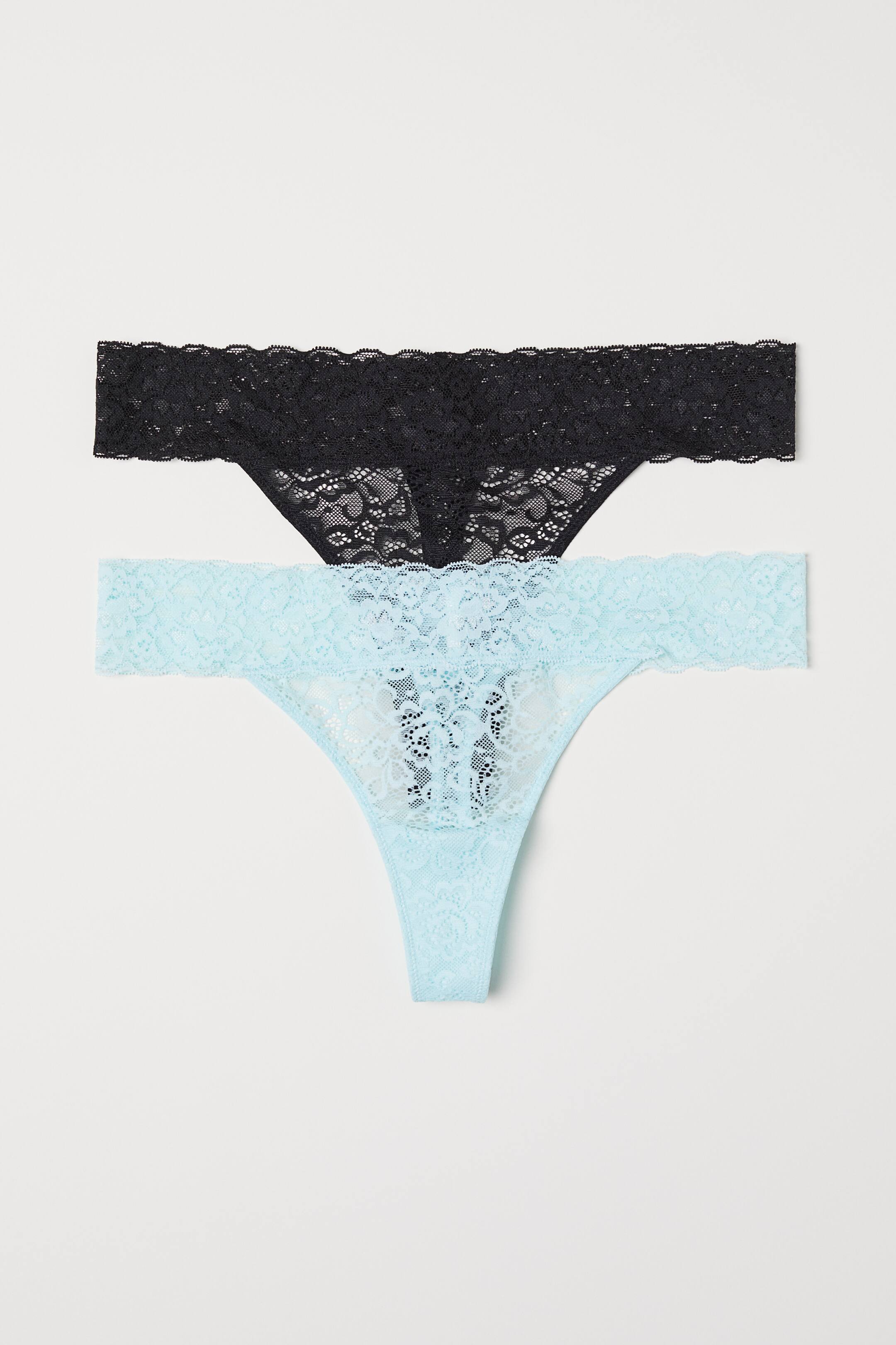2-pack Lace Thong Briefs - Light turquoise - Ladies | H&M CA