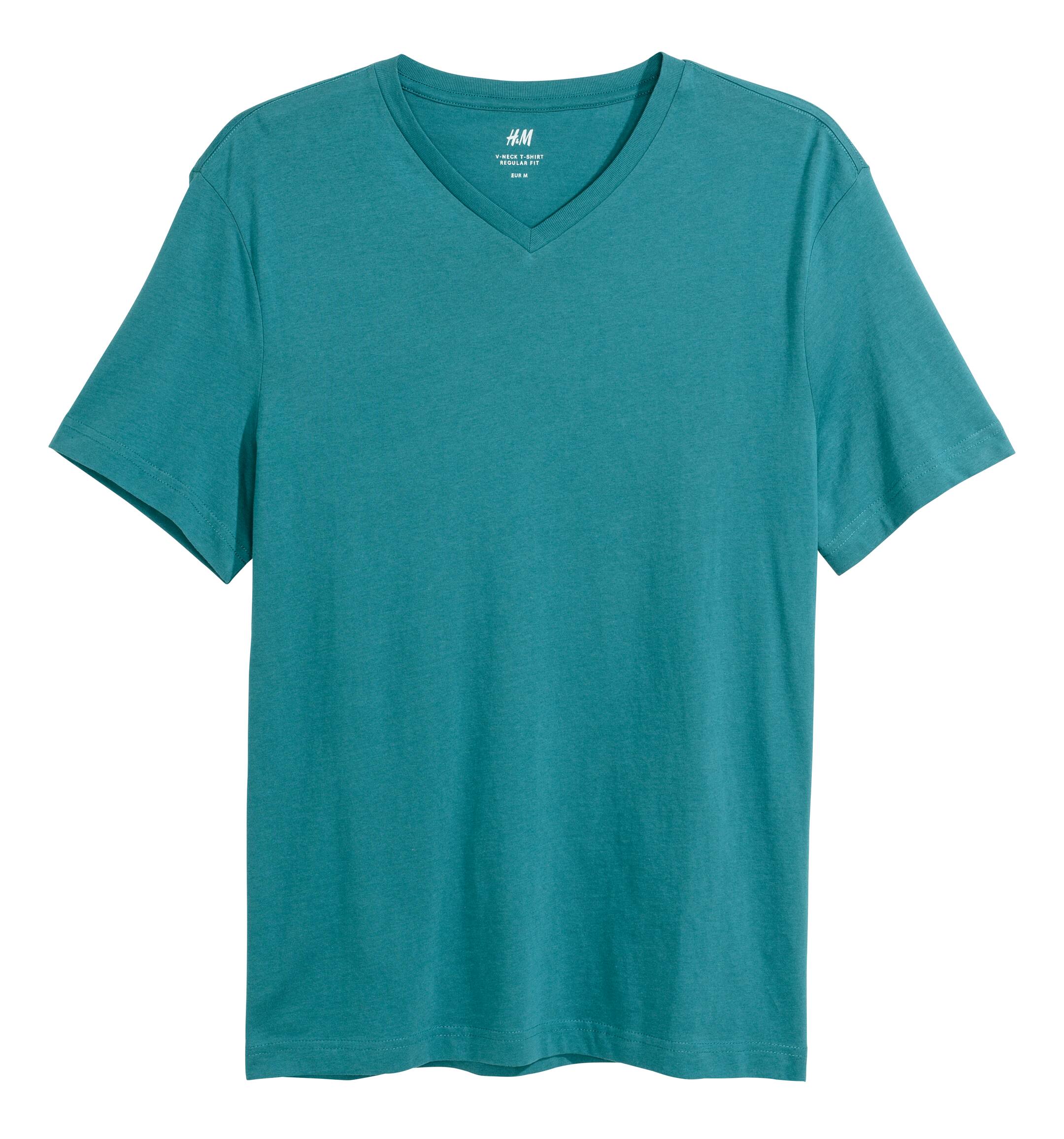 V-neck T-shirt Regular fit - Turquoise - Men | H&M GB