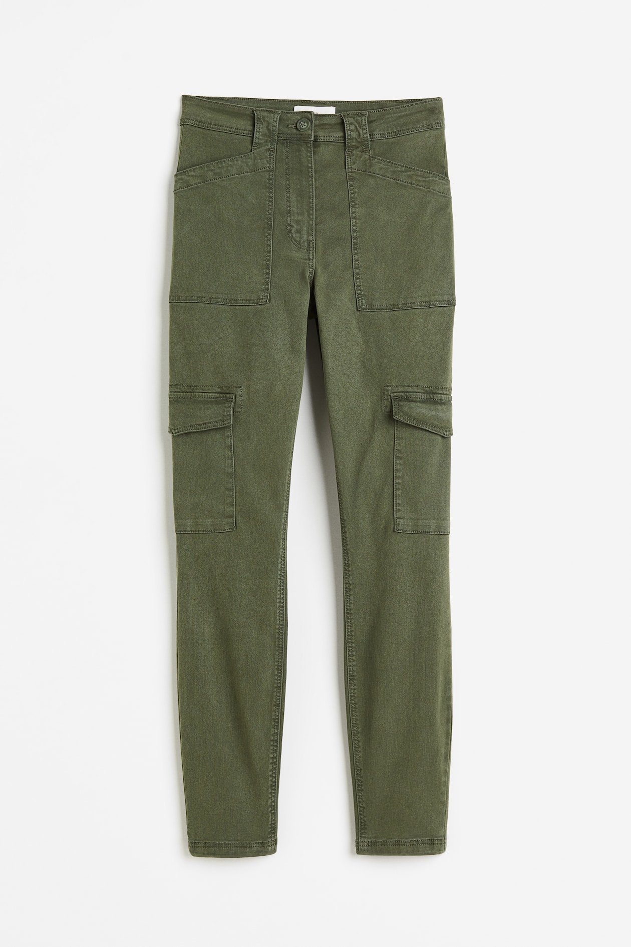 Lyocell-blend cargo trousers - Khaki green - Ladies | H&M GB
