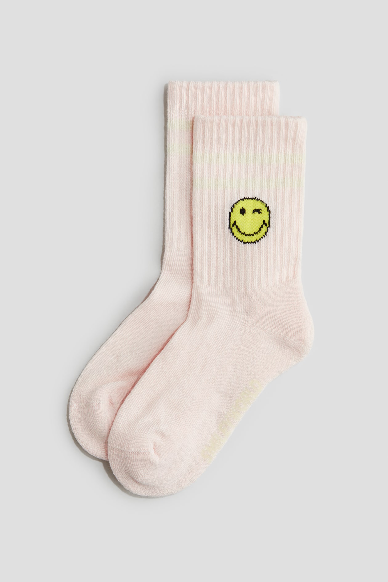 Light green/SmileyWorld® 5-pack Intarsia-motif Socks for kids | H&M US