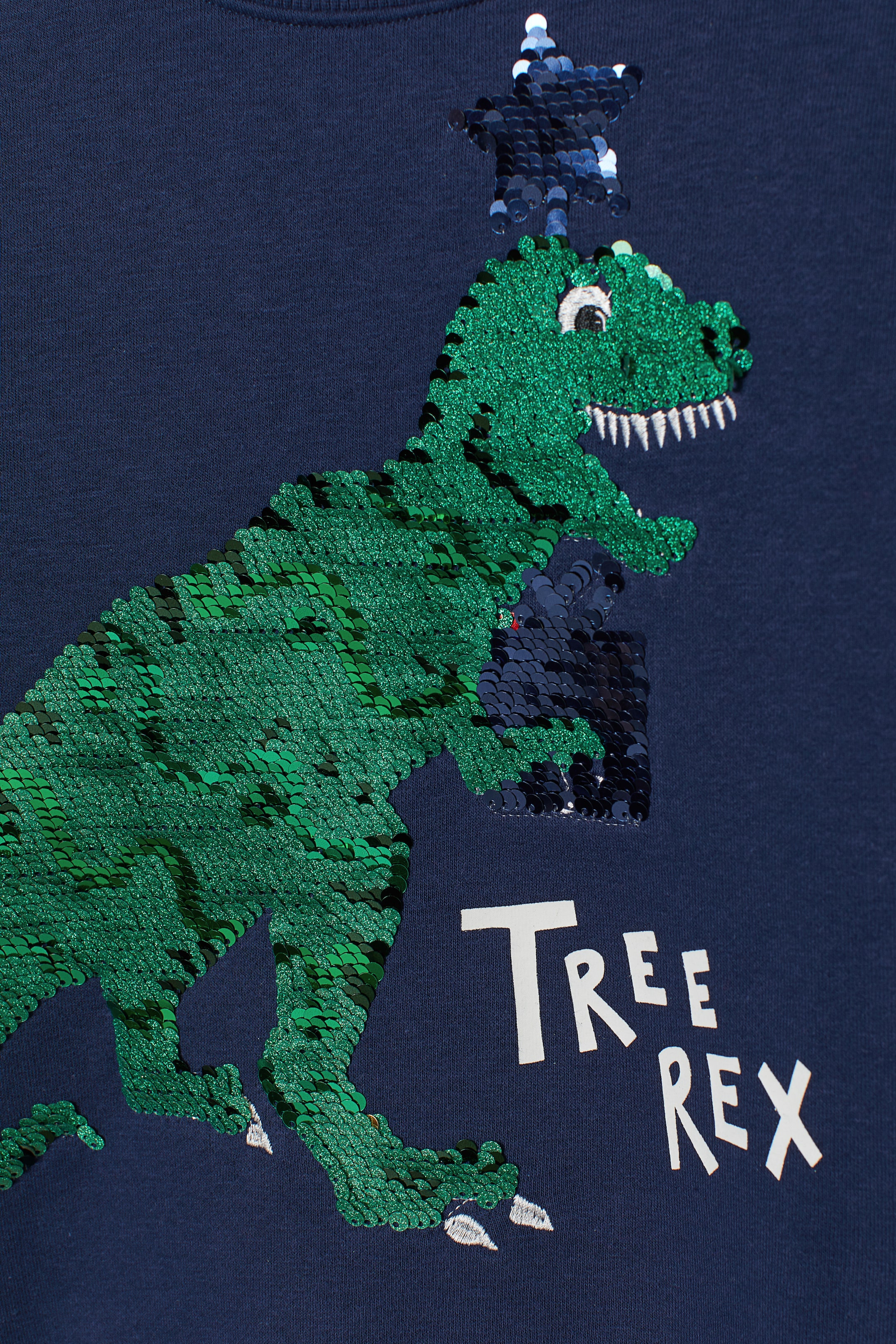 리버서블 시퀸 탑 - 다크 블루/Tree Rex - Kids | H&M KR