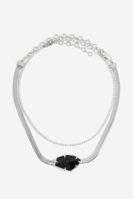 Collier avec pierre - Argenté/violet profond | H&M FR