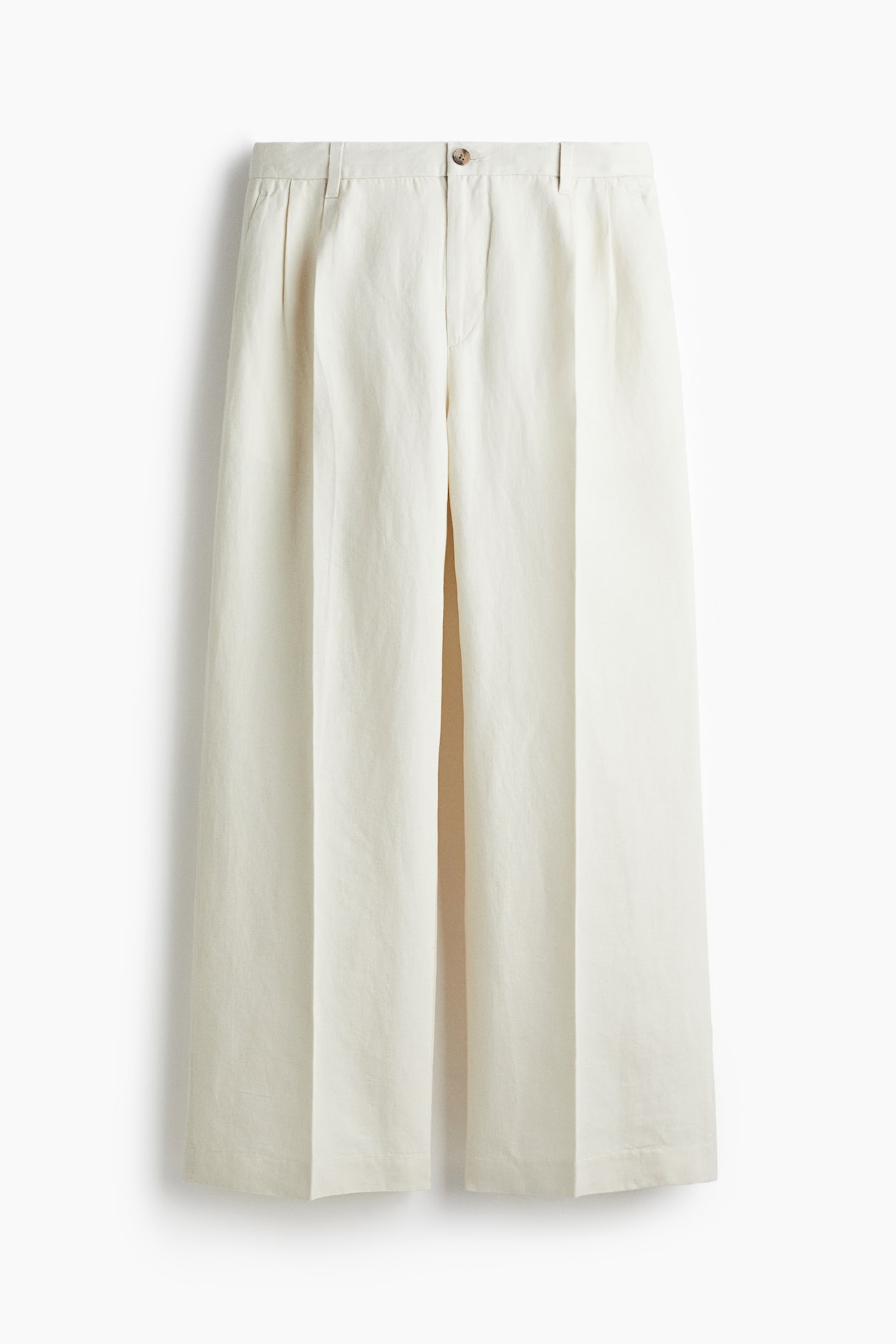 Pantalón Loose Fit en mezcla de lino - Blanco - Men | H&M MX